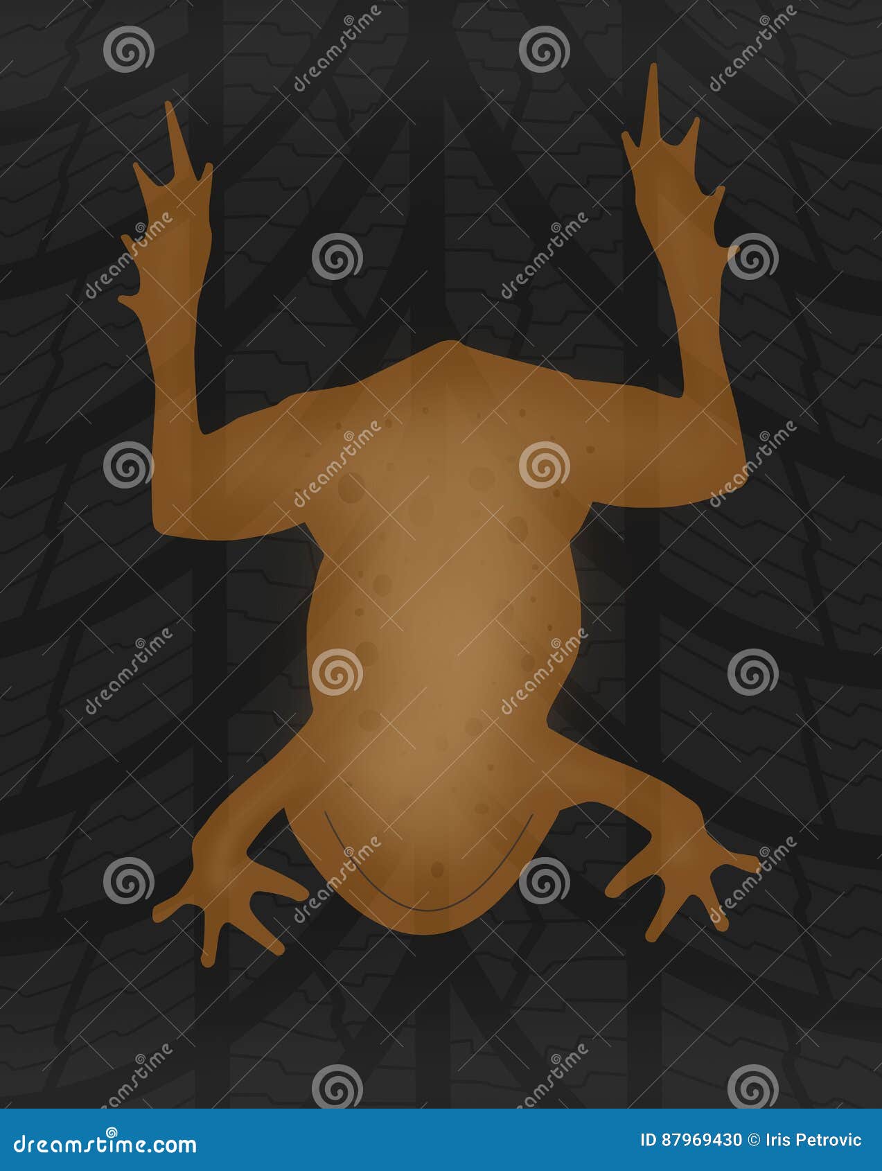 Rana Debajo De La Rueda De Coche Ilustración del Vector - Ilustración ...