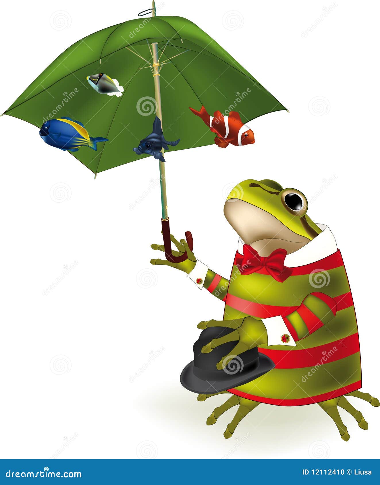 Rana el payaso un parasol ilustración del vector. Ilustración de ...