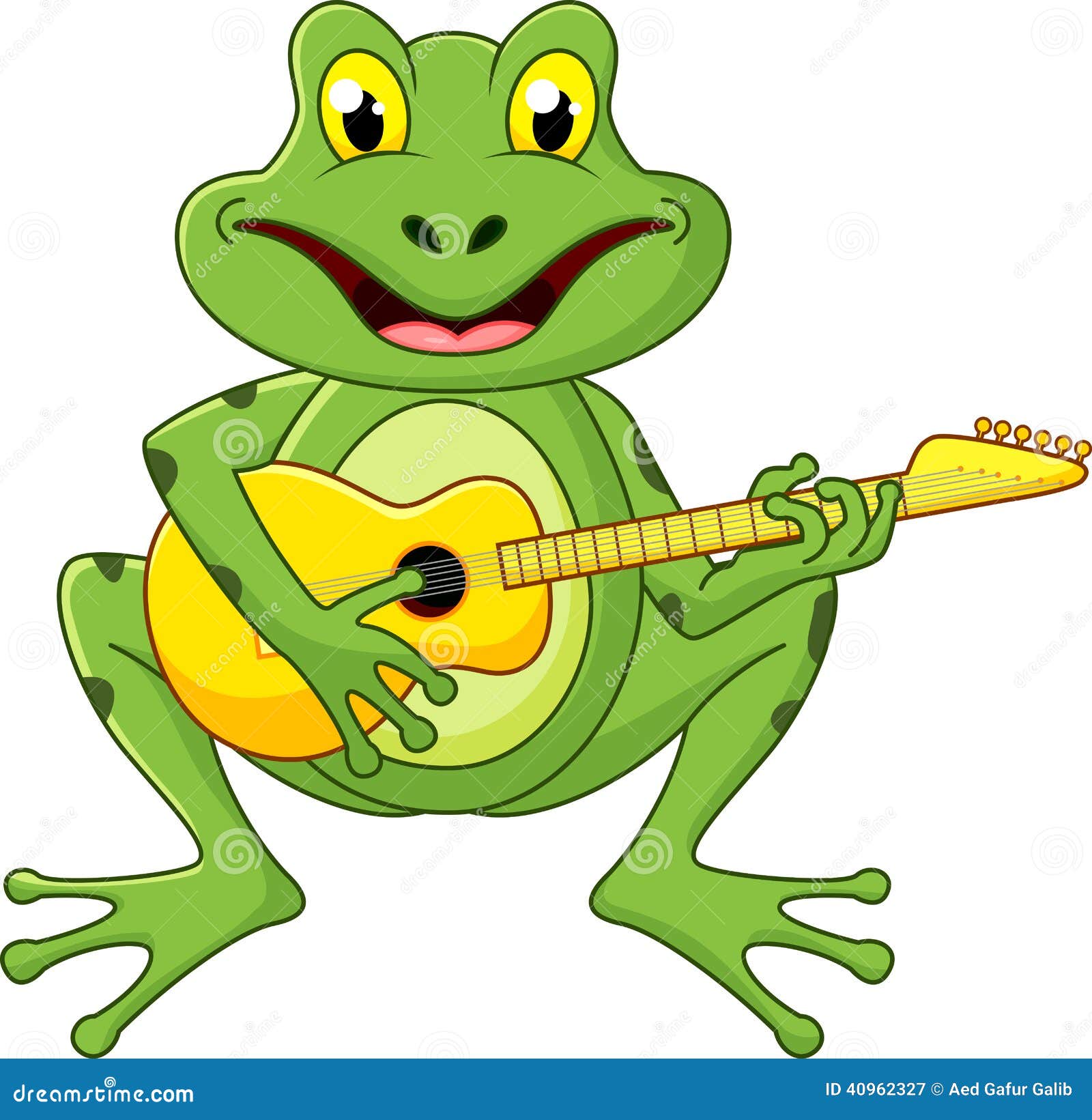 Rana Que Canta Con La Guitarra Ilustración del Vector - Ilustración de ...