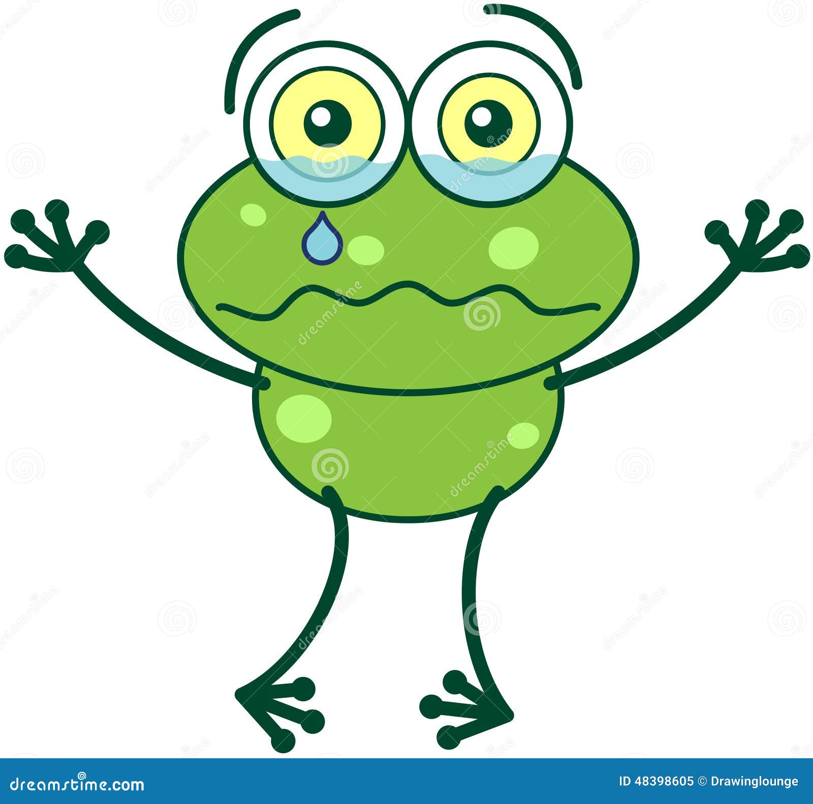 Rana Verde Que Llora Y Que Siente Triste Ilustración del Vector ...