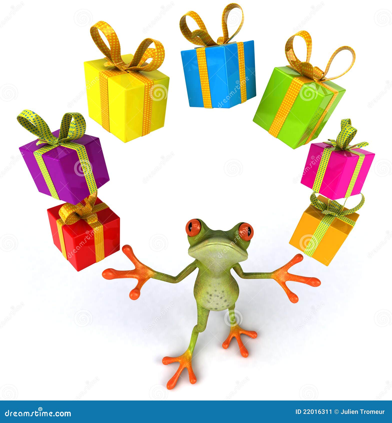 Rana y regalos stock de ilustración. Ilustración de anfibio - 22016311