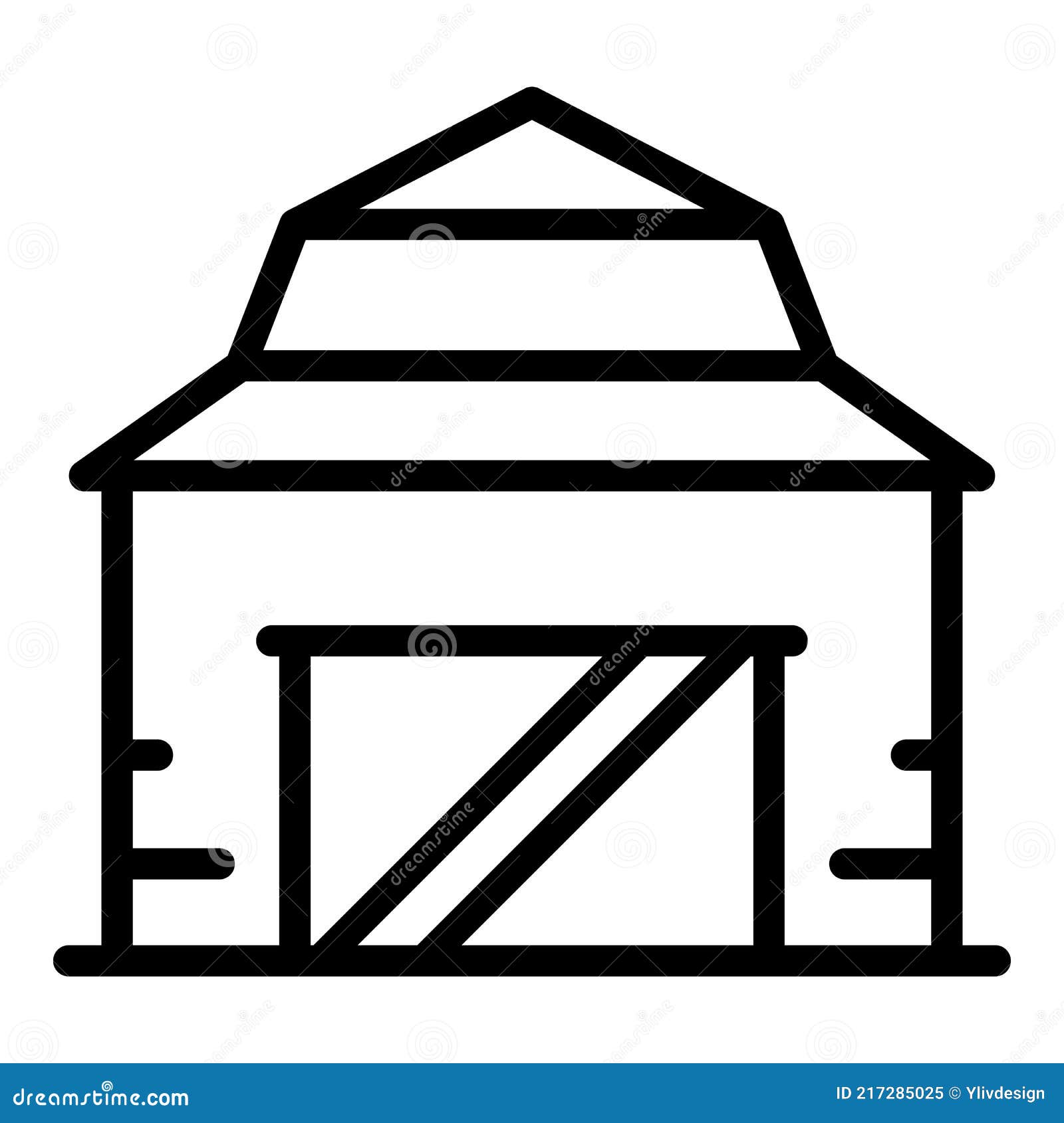 Ranch Building Icon, Outline Style Stock Vector - Illustration of ...