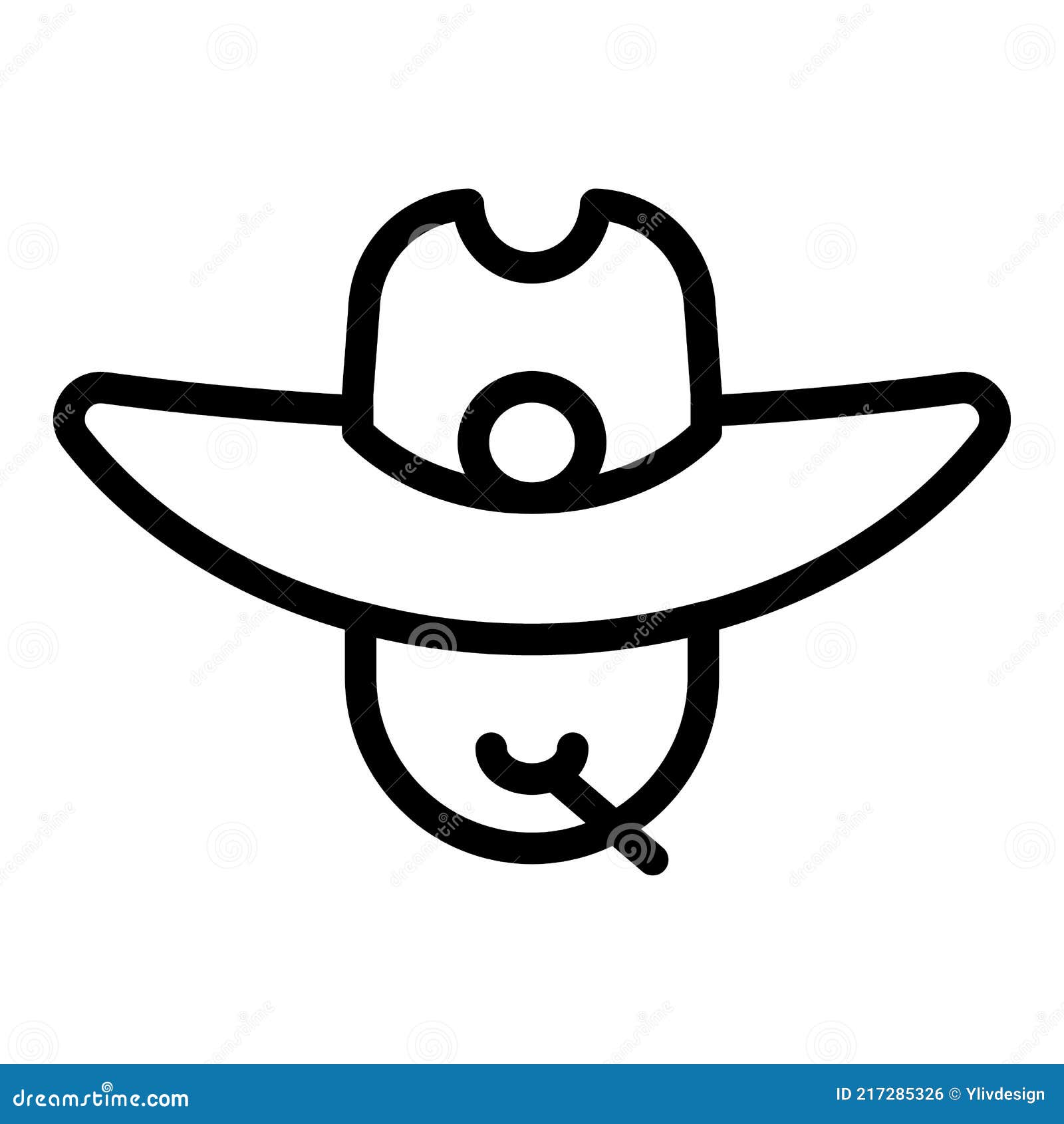 Ranch Cowboy Icon, Outline Style Stock Vector - Illustration of thin ...