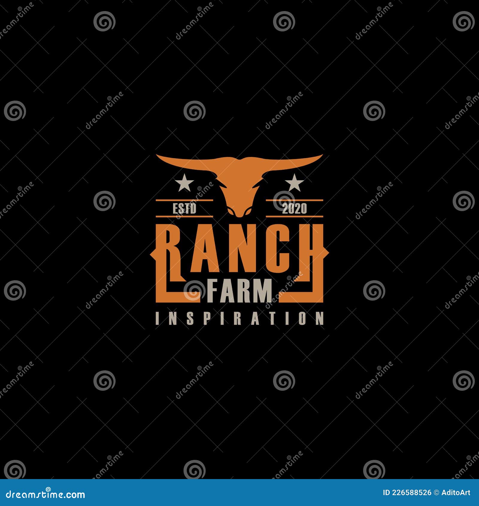 Ranch farm logo design stock vector. Illustration of label - 226588526