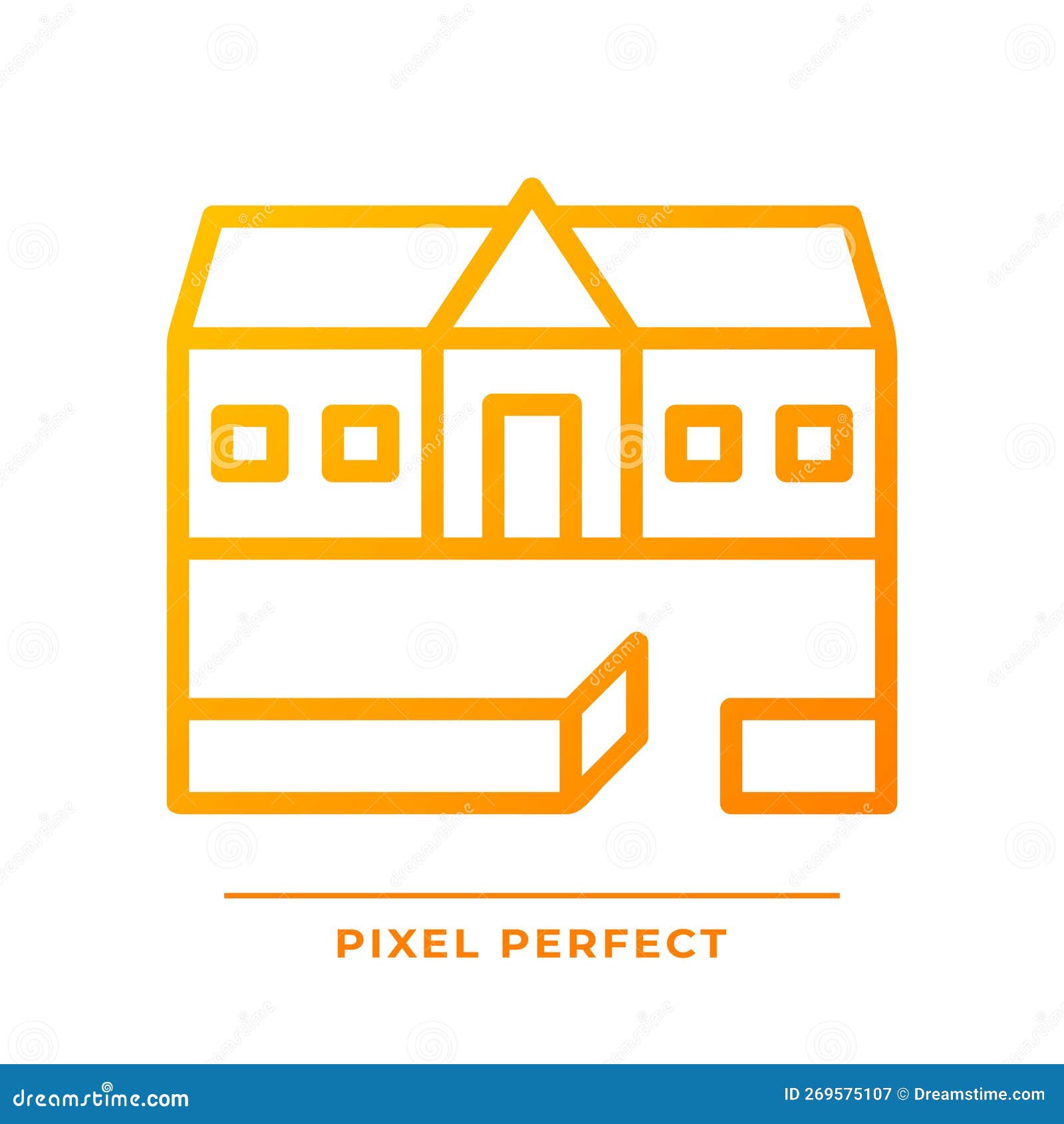 Ranch House Pixel Perfect Gradient Linear Vector Icon Stock ...