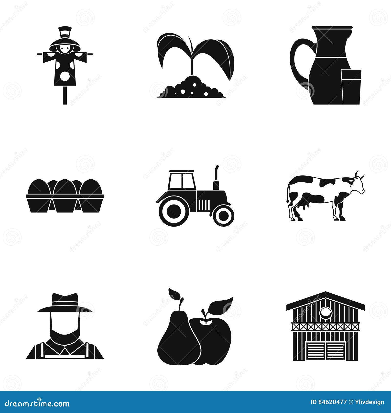 Ranch Icons Set, Simple Style Stock Vector - Illustration of apple ...