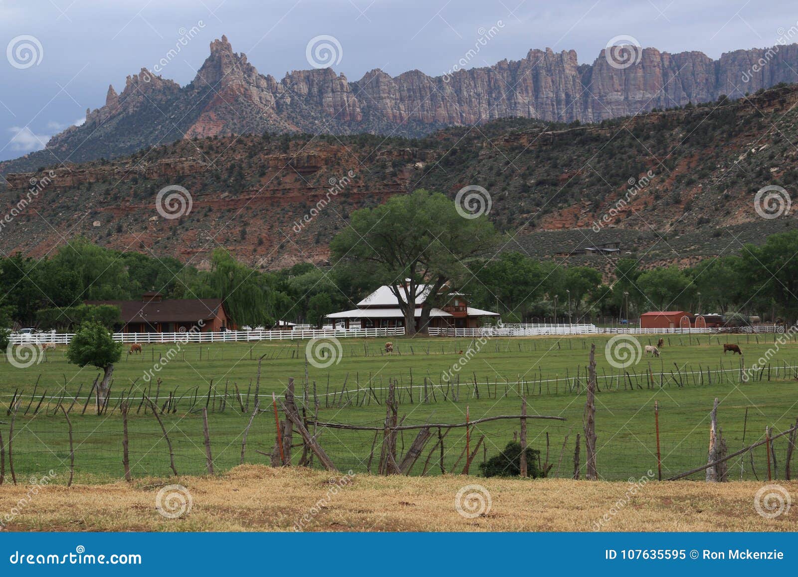Ranch in Utah with Mountain Background Stock Image - Image of trail ...