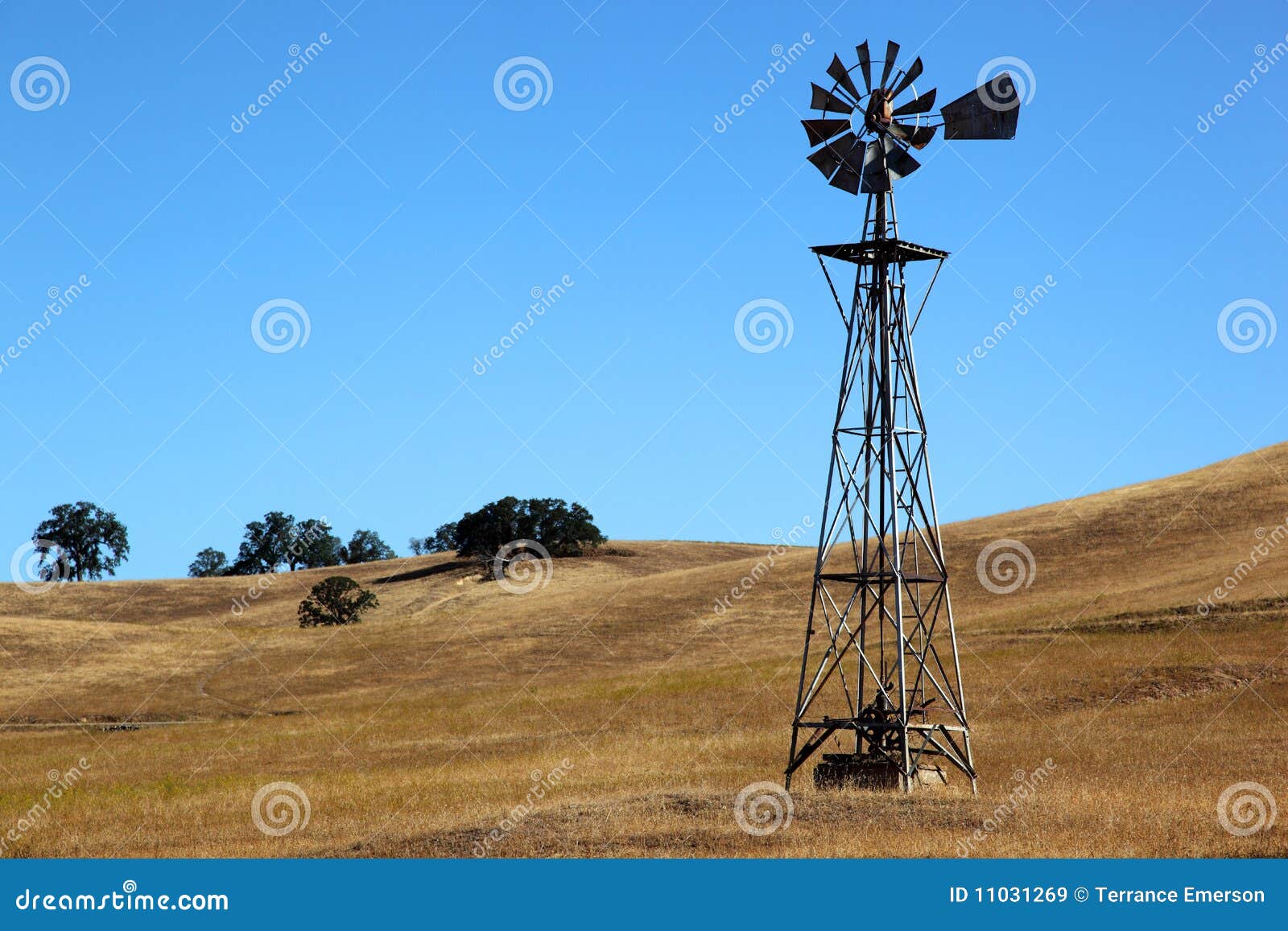 Ranch Windmill stock image. Image of blue, rolling, industry - 11031269