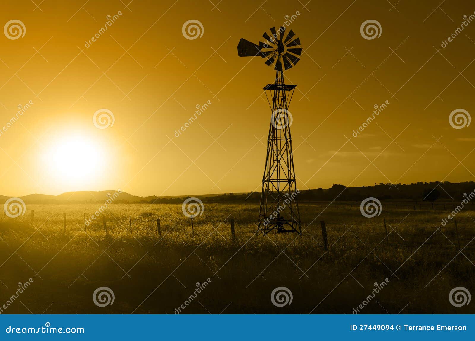 Ranch Windmill stock photo. Image of gold, rustic, nonurban - 27449094