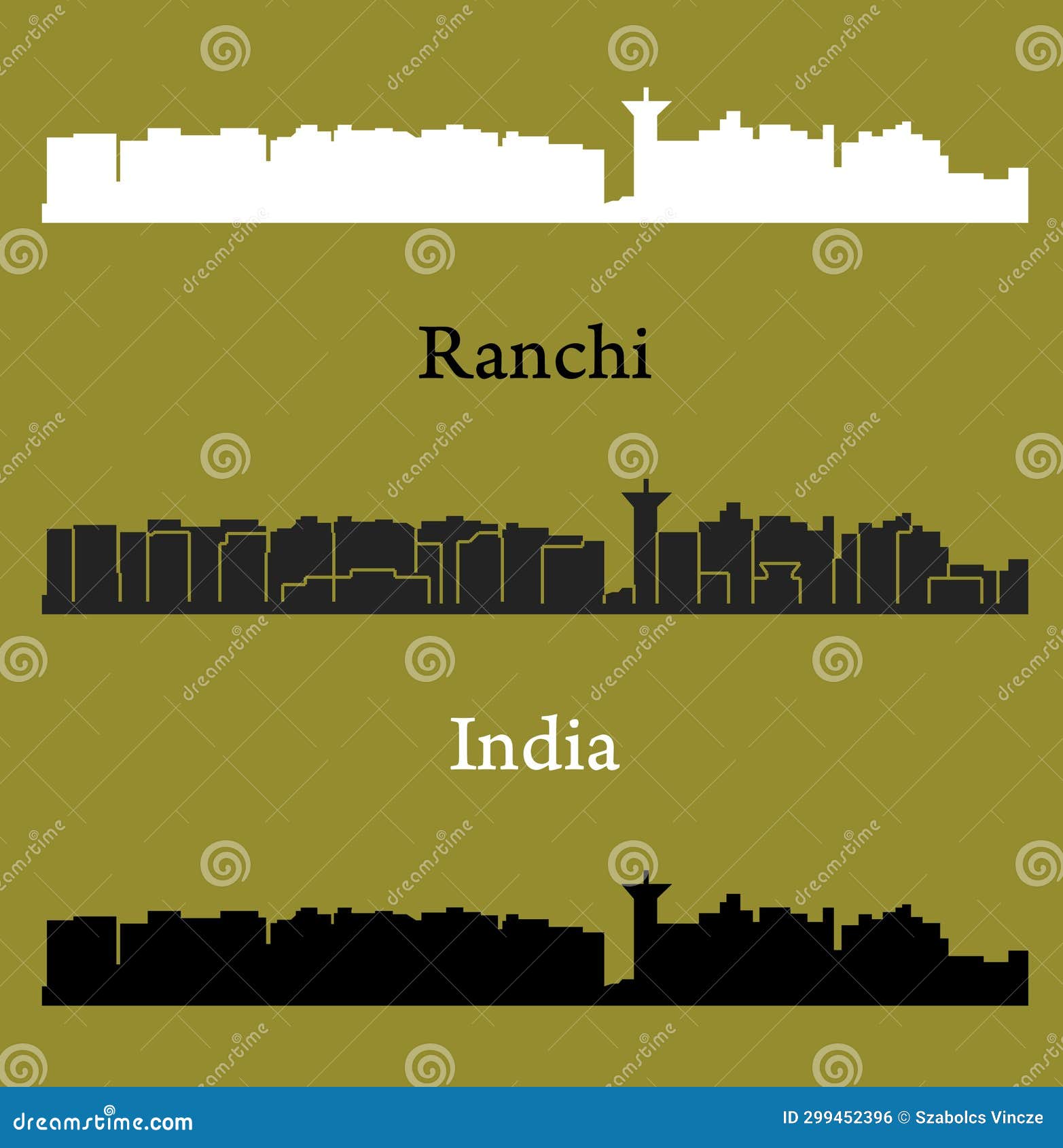 Ranchi, India City Silhouette Vector Illustration | CartoonDealer.com ...