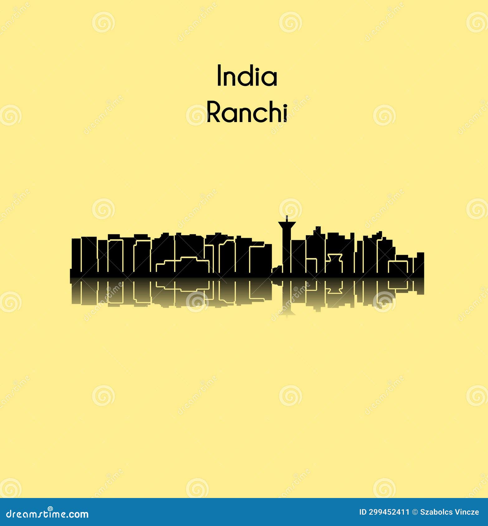 Ranchi, India City Silhouette Vector Illustration | CartoonDealer.com ...