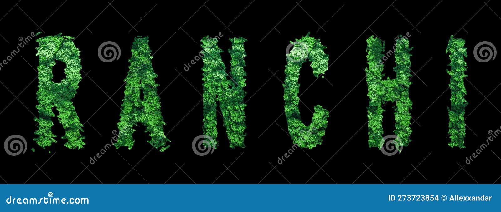 Ranchi Lettering, Ranchi Forest Ecology Concept Stock Illustration ...