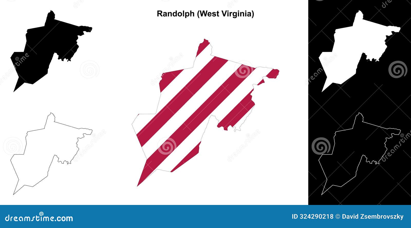 Randolph Outline Map Cartoon Vector | CartoonDealer.com #361545667