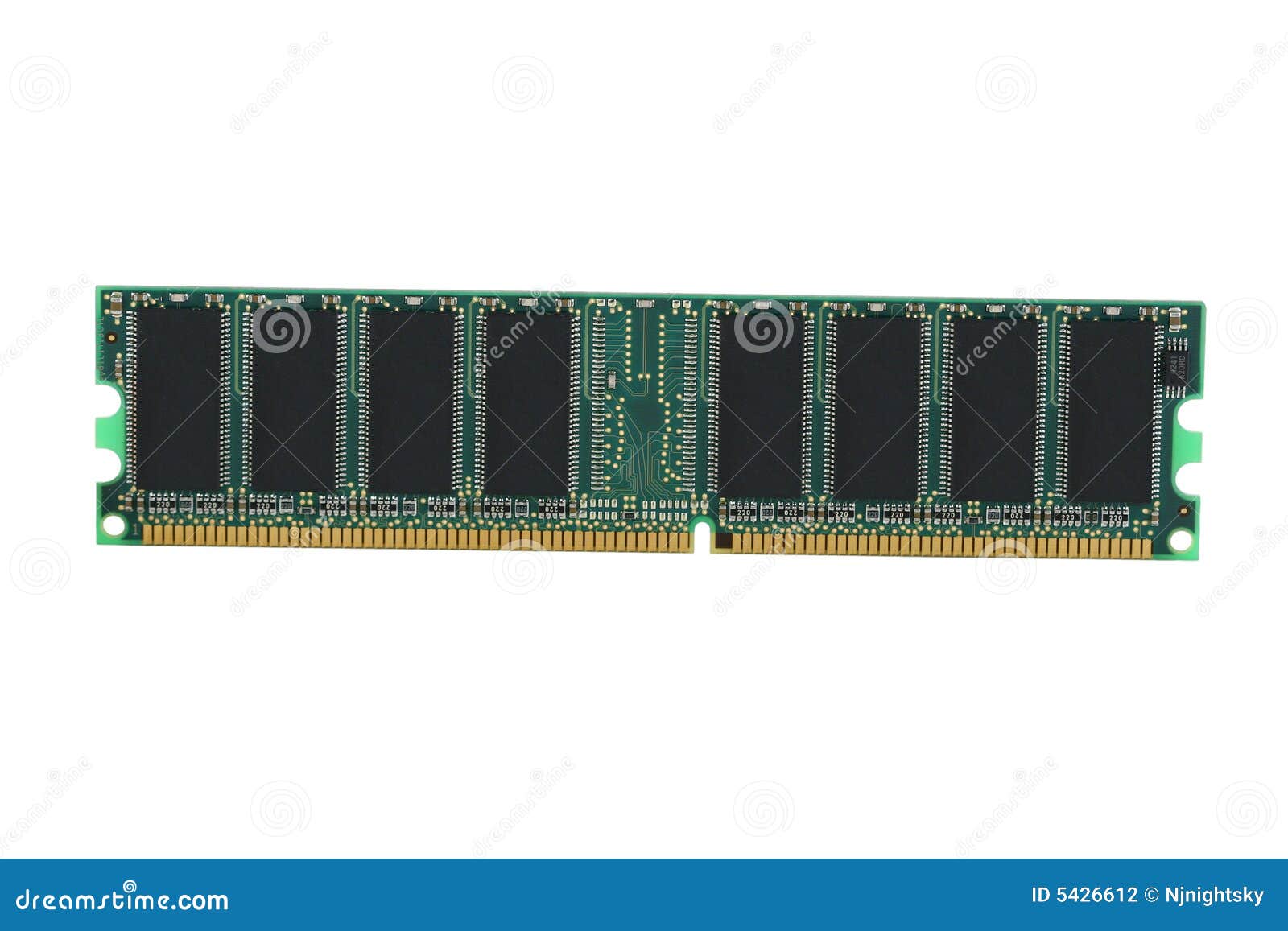 Random Access Memory Chip on White Stock Photo - Image of electrical ...