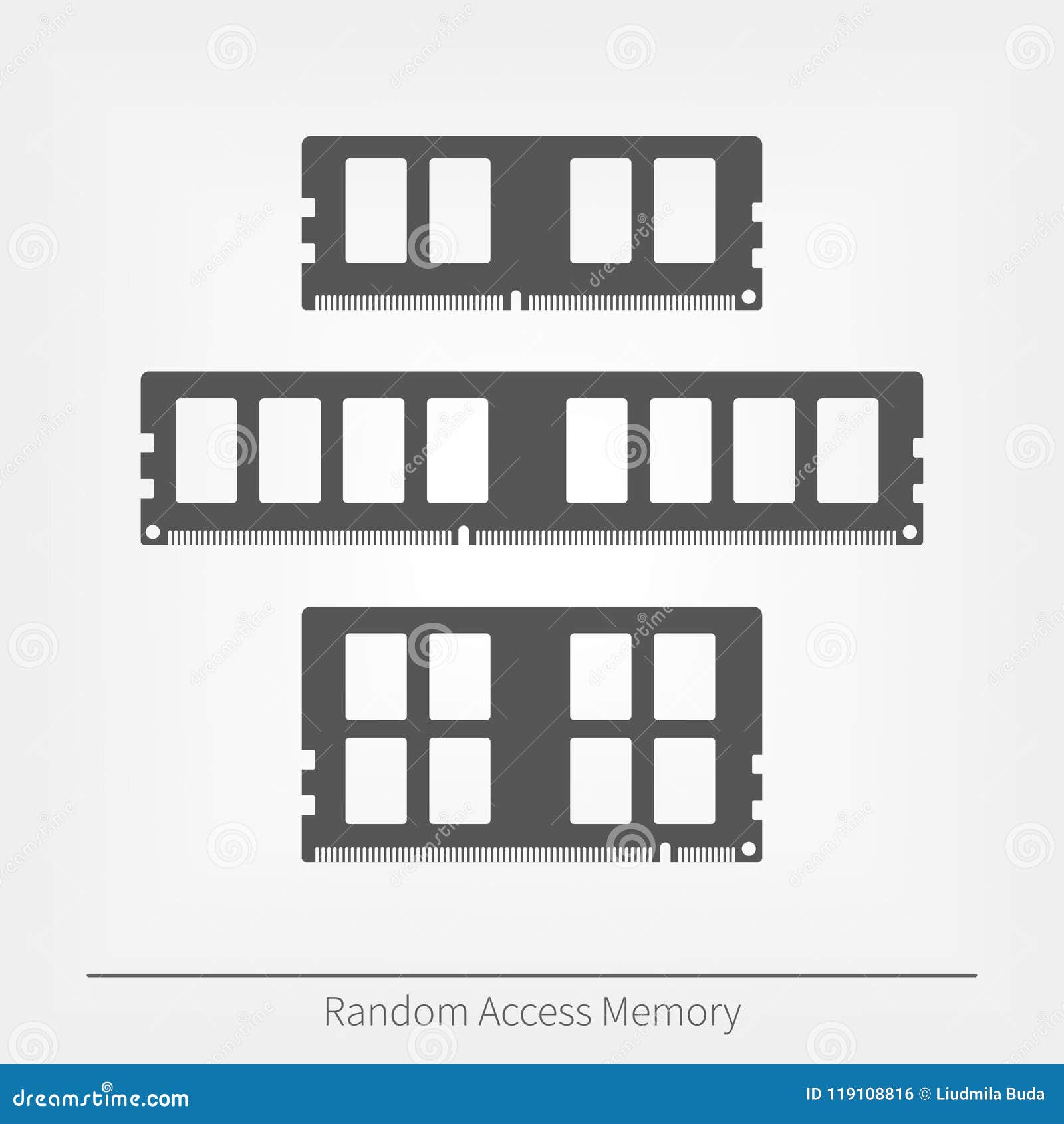 Random-access Memory in Different Form Factor Stock Vector ...