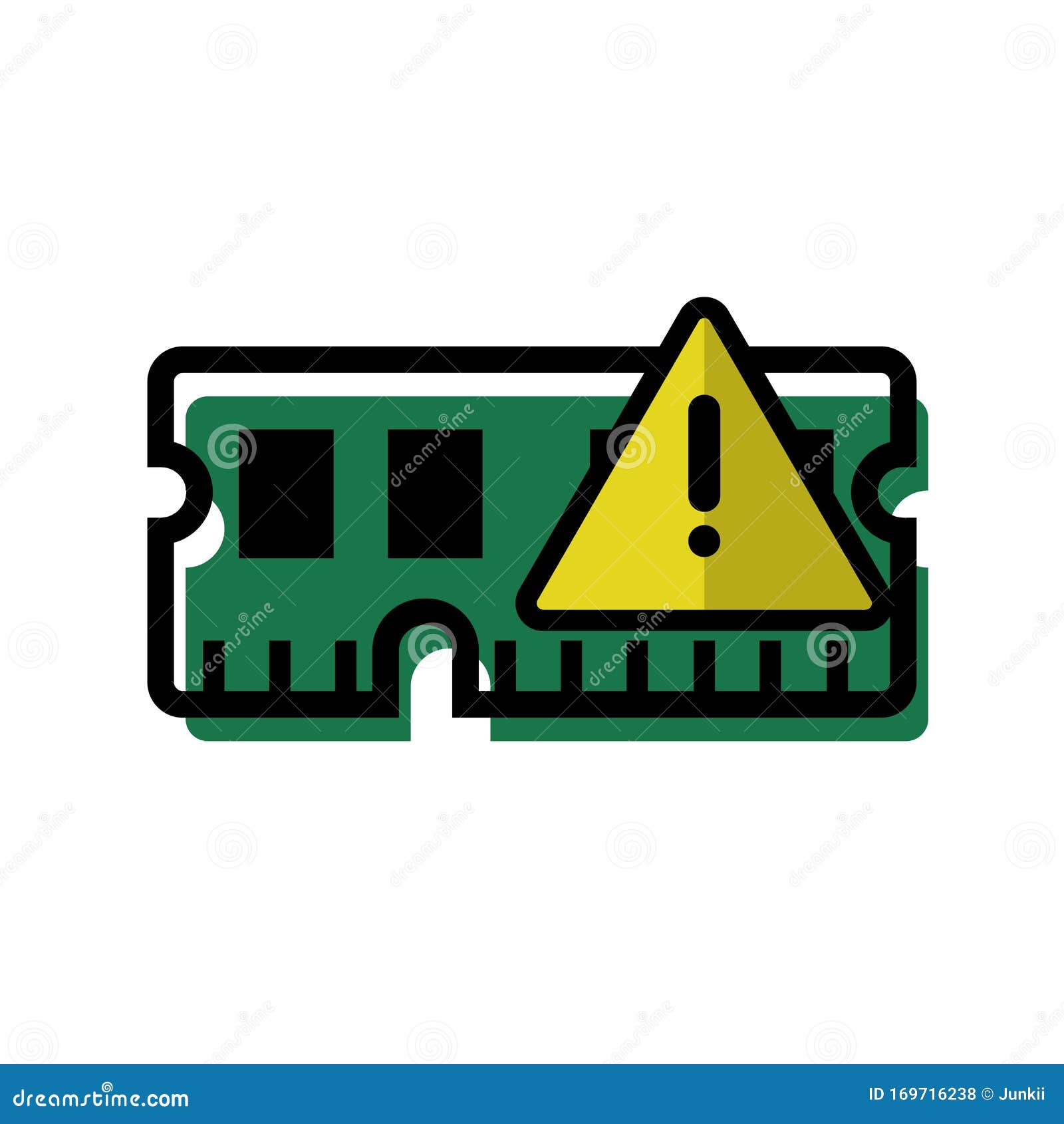 Random Access Memory with Exclamation Mark Sign Vector Design Stock ...