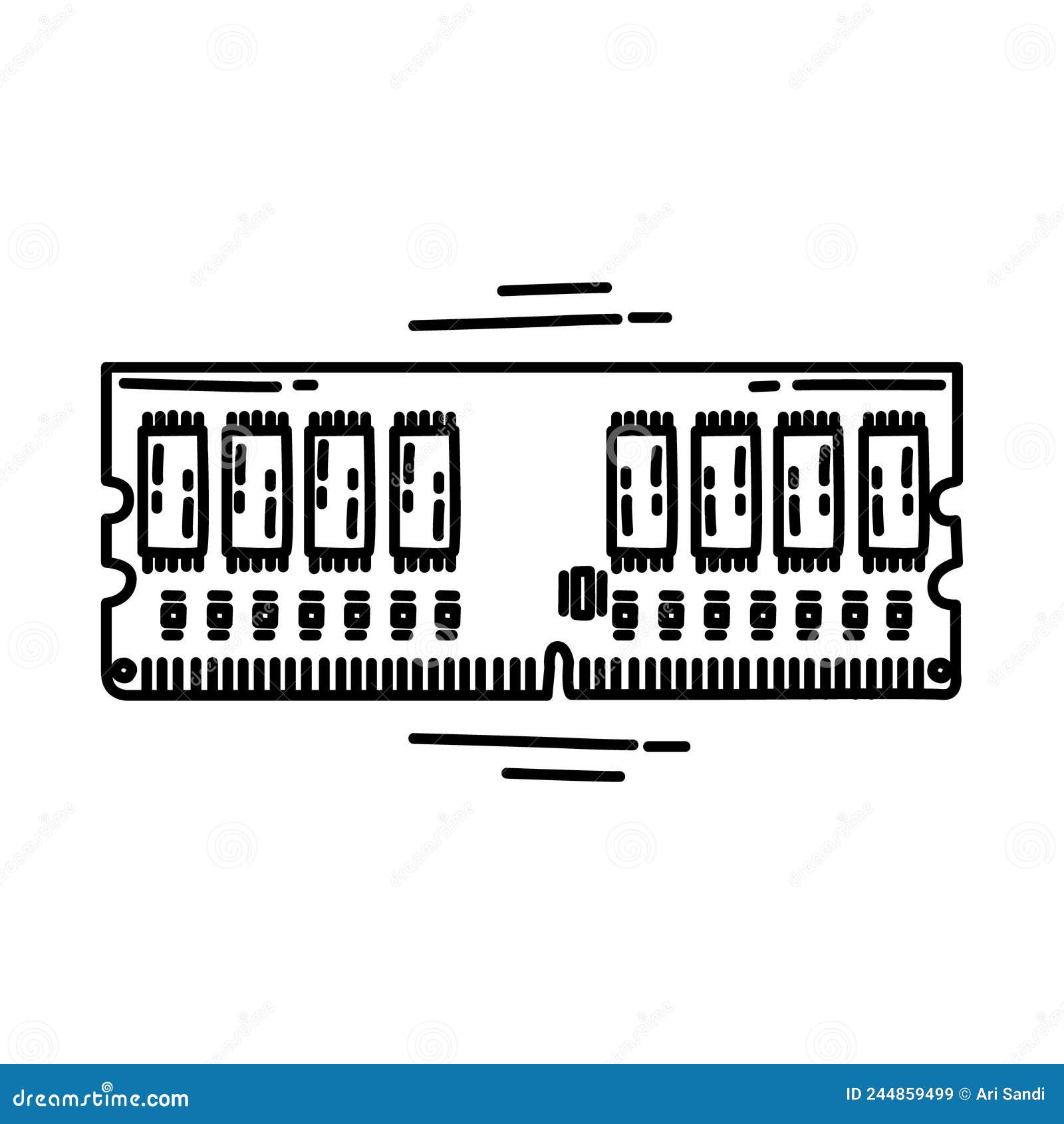 Random Access Memory Icon. Doodle Hand Drawn or Outline Icon Style ...