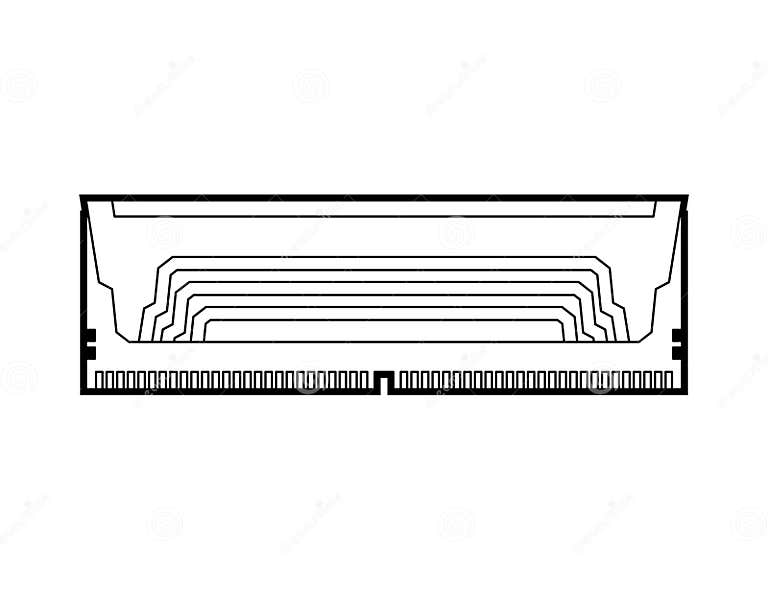 Random Access Memory Isolated. RAM Memory Card Stock Vector - Illustration of improvement ...