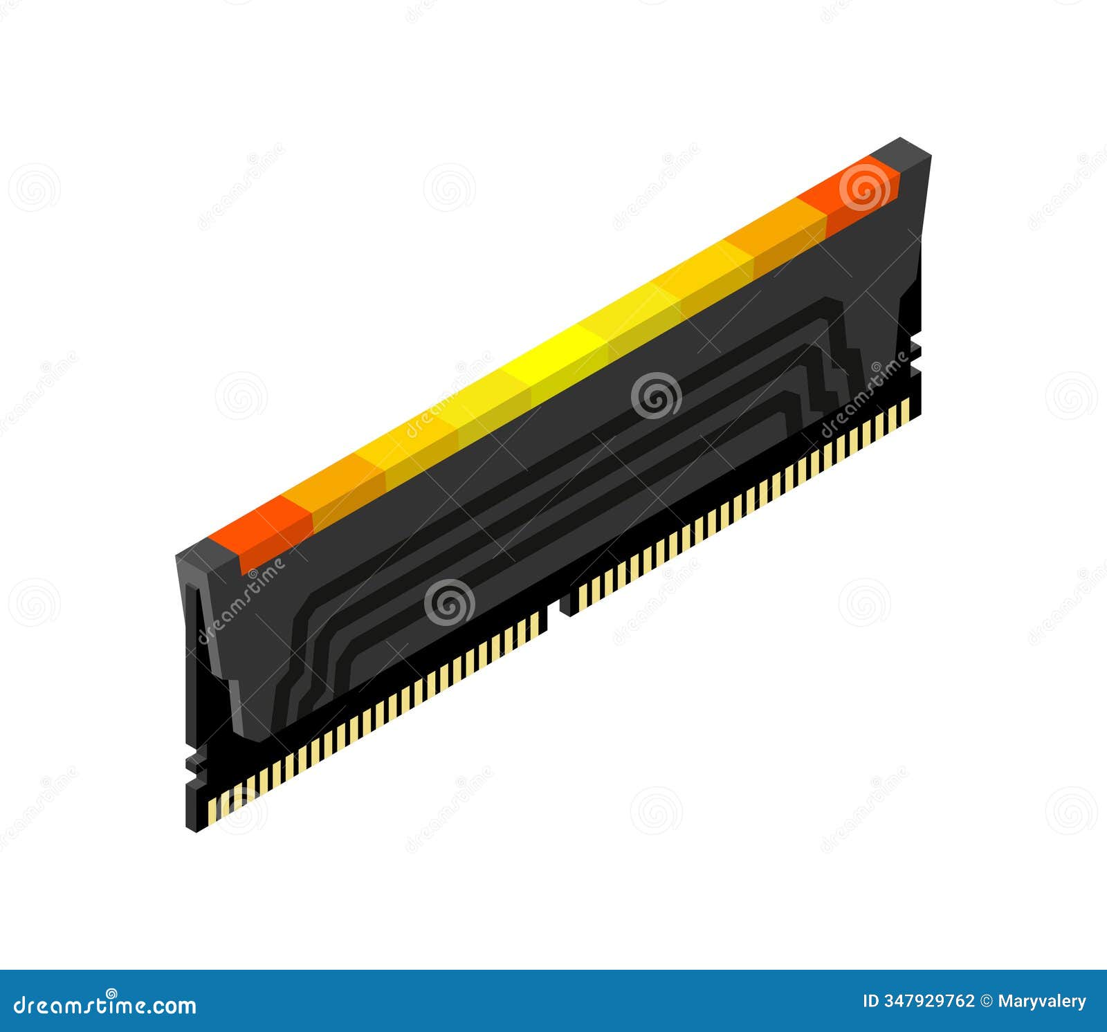 Random Access Memory Isolated. RAM Memory Card Stock Vector - Illustration of performance ...