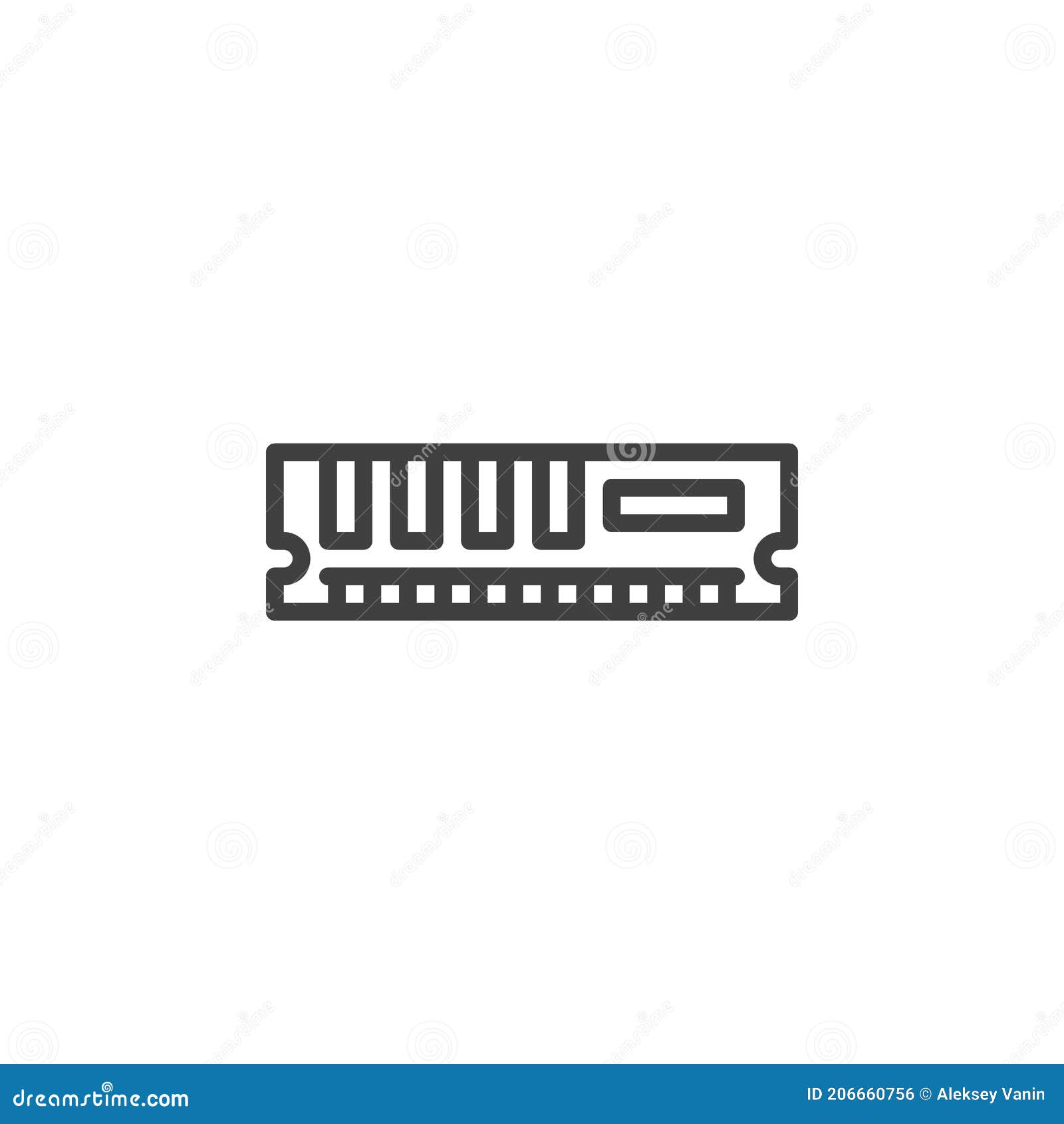 Random Access Memory Line Icon Stock Illustration - Illustration of ...