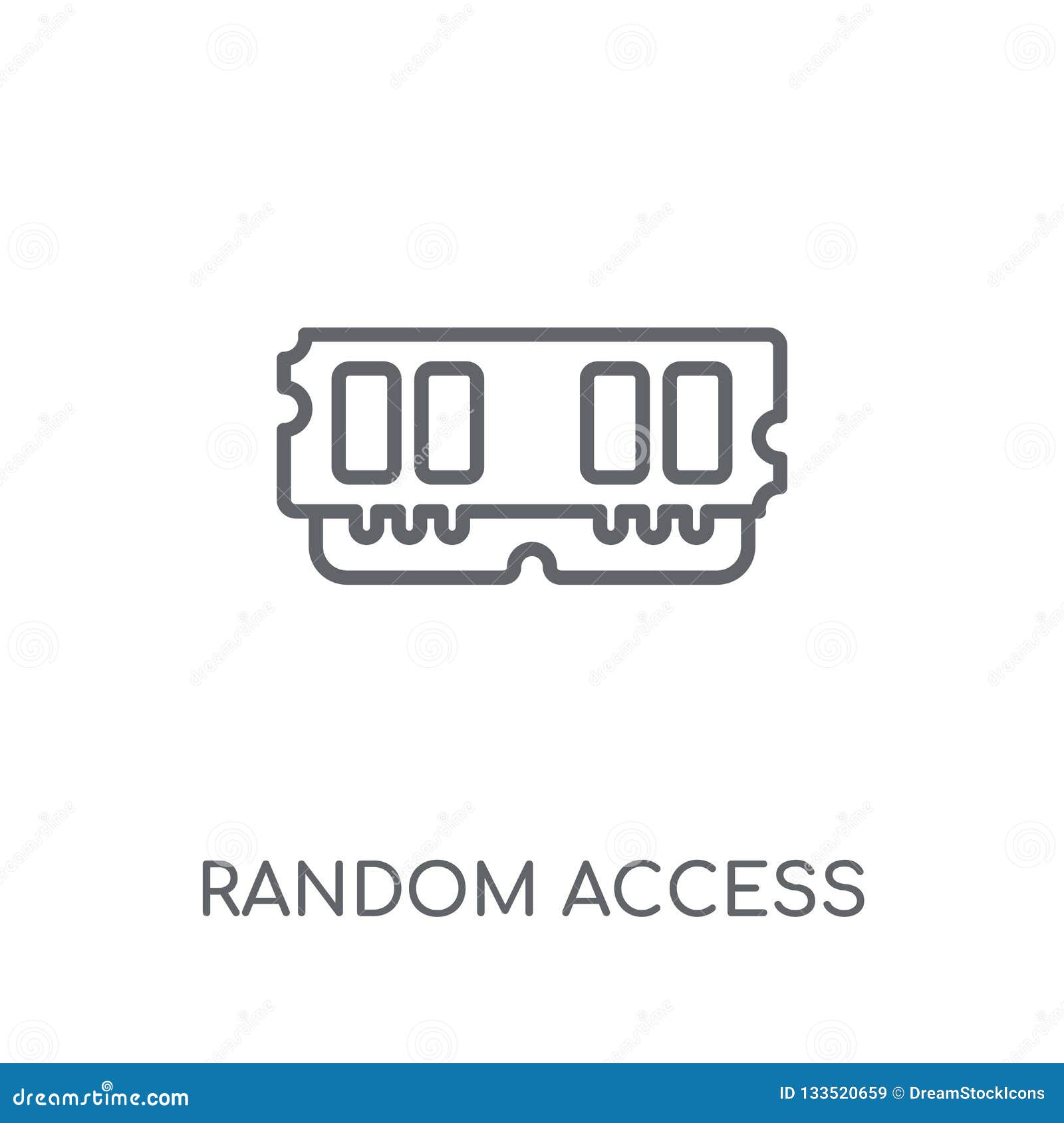 Random Access Memory Linear Icon Modern Outline Random Access M Stock Vector Illustration Of