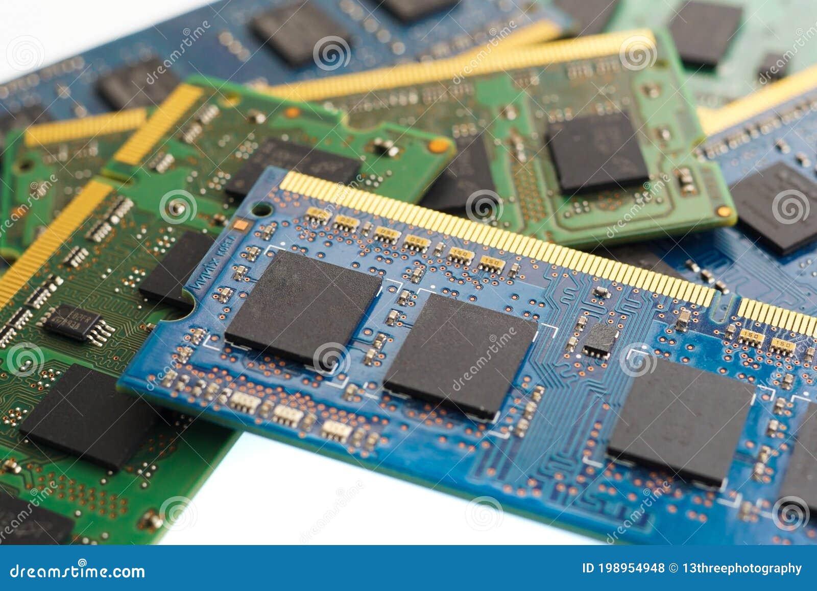Random Access Memory Modules on White Background Stock Photo - Image of ...