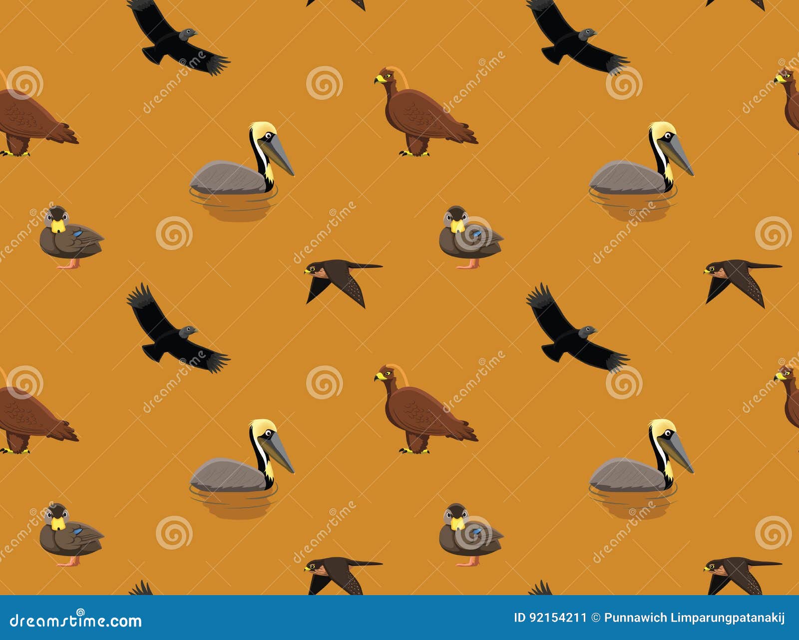 Random American Birds Wallpaper 4 Stock Vector - Illustration of ...