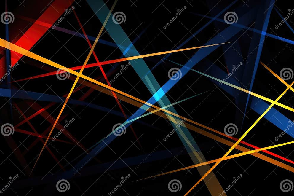 Random Assorted Colored Lines on a Black Background Stock Illustration ...