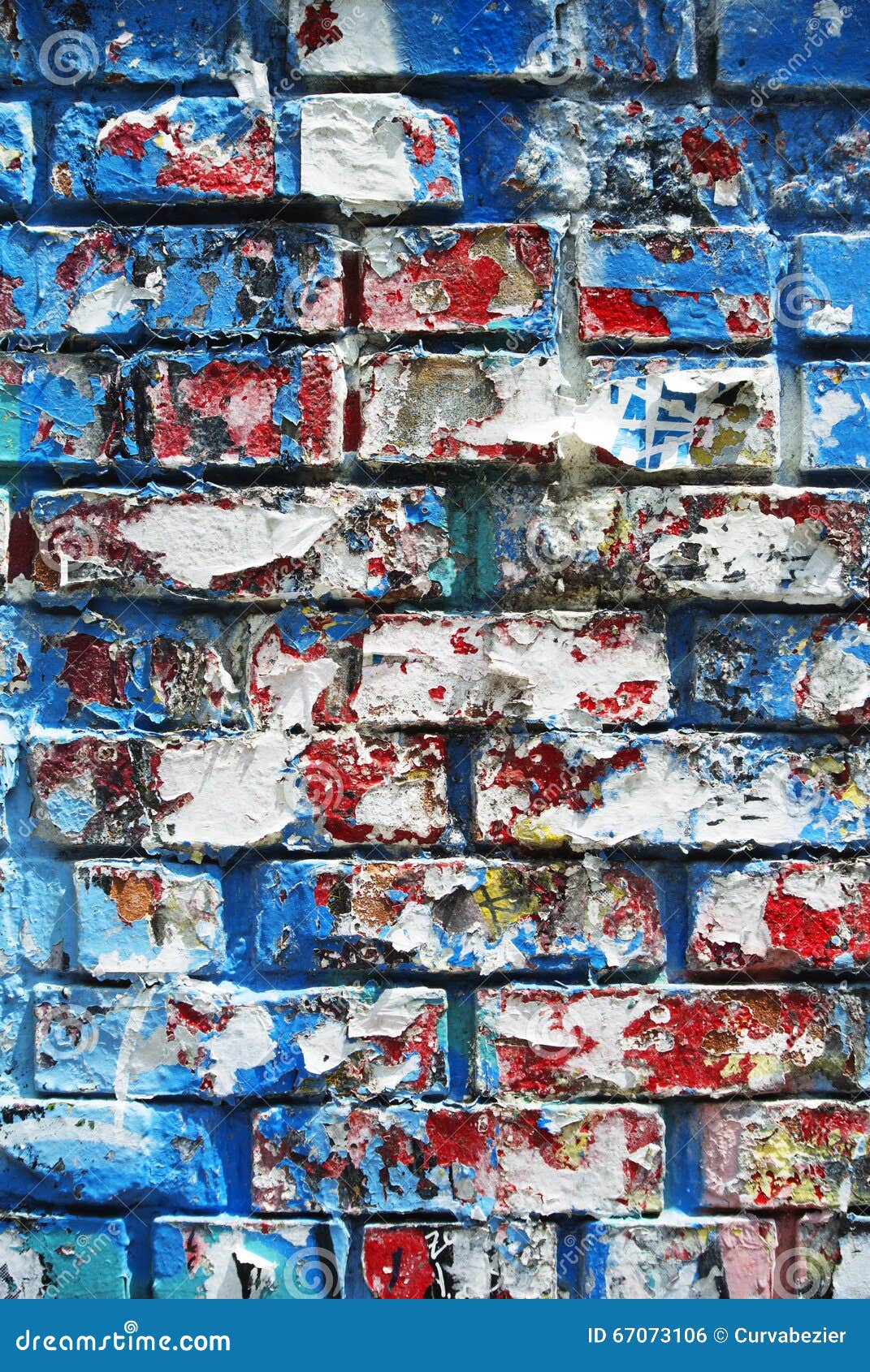 Random Background Collage Paper Texture on Brick Wall Stock Photo ...