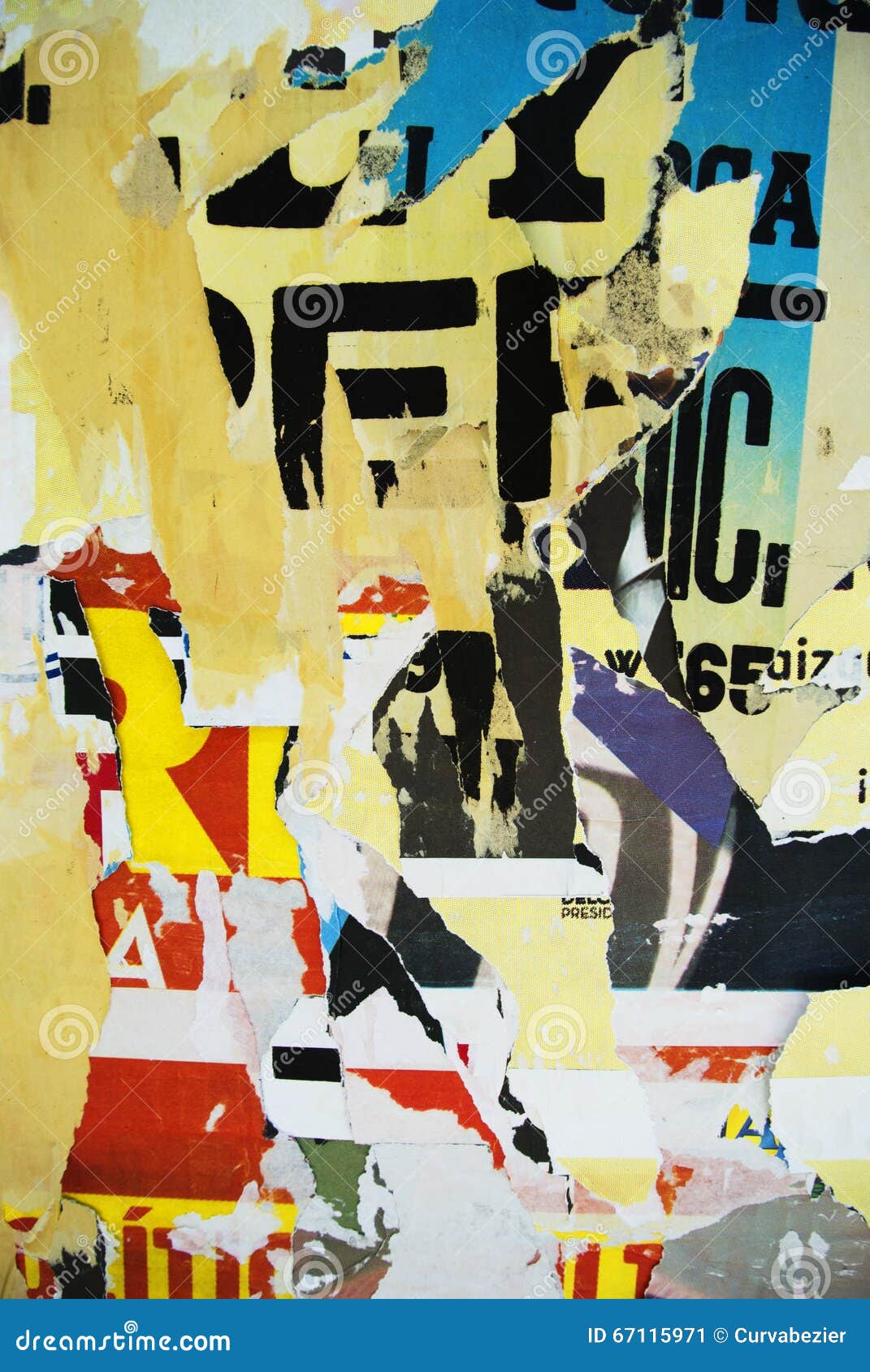 Random Background Collage Paper Typography Texture on Wall Stock Image ...