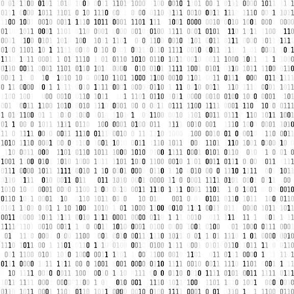 Random Binary Coding. Technology Digital Background. Black and White ...