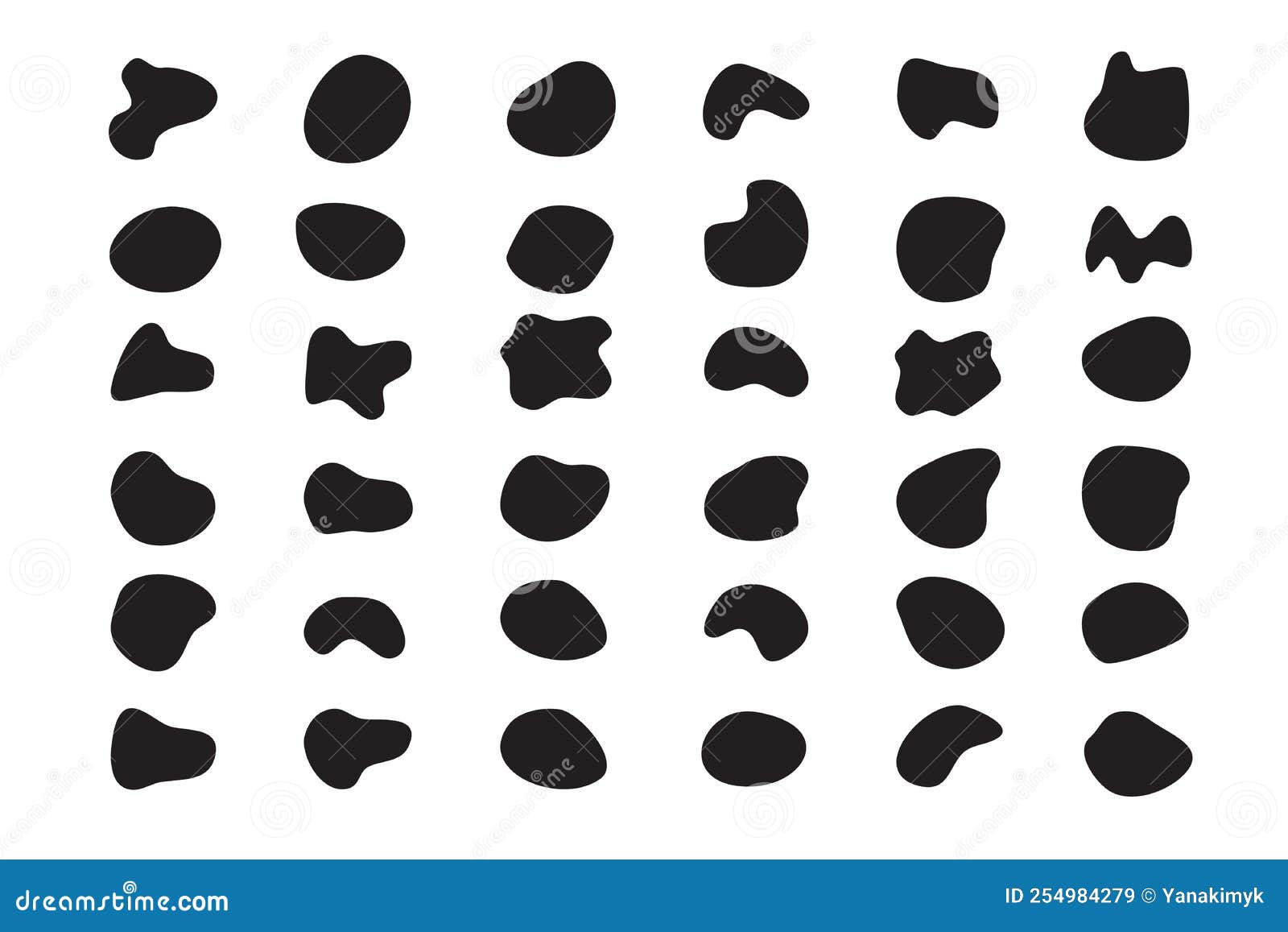 Random Blob Organic Pattern Spot Shape Amorphous Ink Blob Geometric