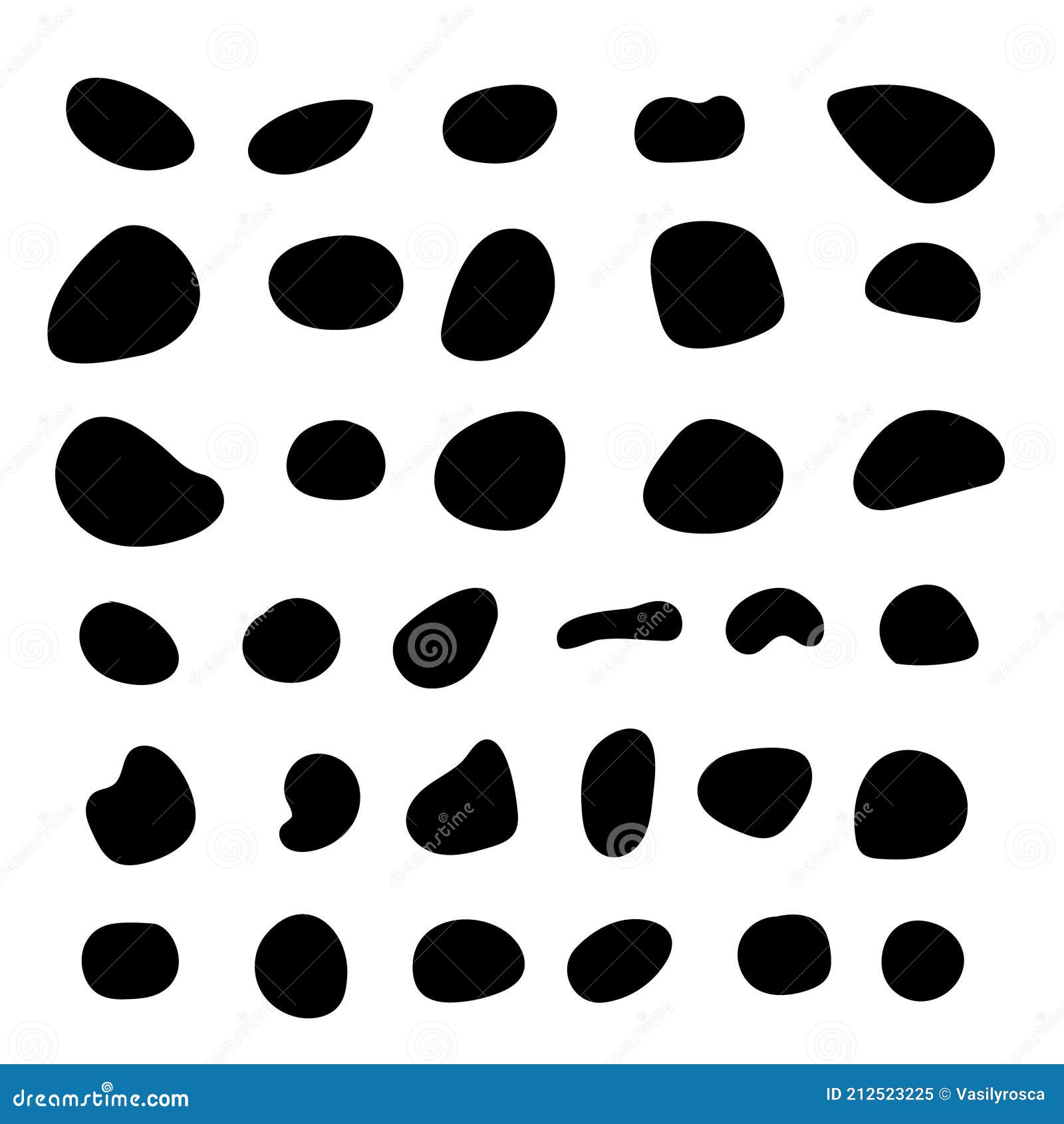Random Blob Organic Pattern Spot Shape. Amorphous Ink Blob Geometric ...