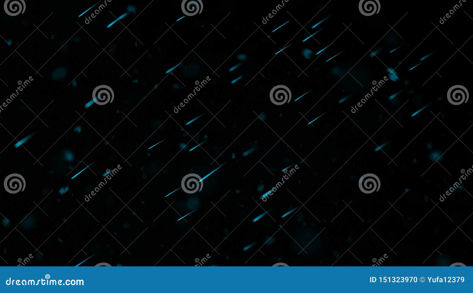 Random Blue Embers Flying Sparks Particles Isolated on the Black ...