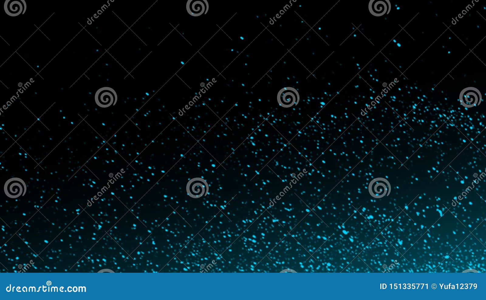 Random Blue Embers Flying Sparks Particles Isolated on the Black ...