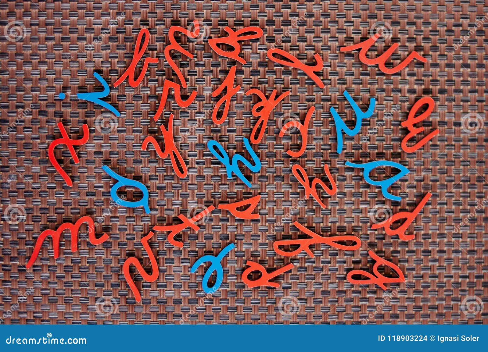 Random Blue and Red Letters Stock Photo - Image of child, materials ...