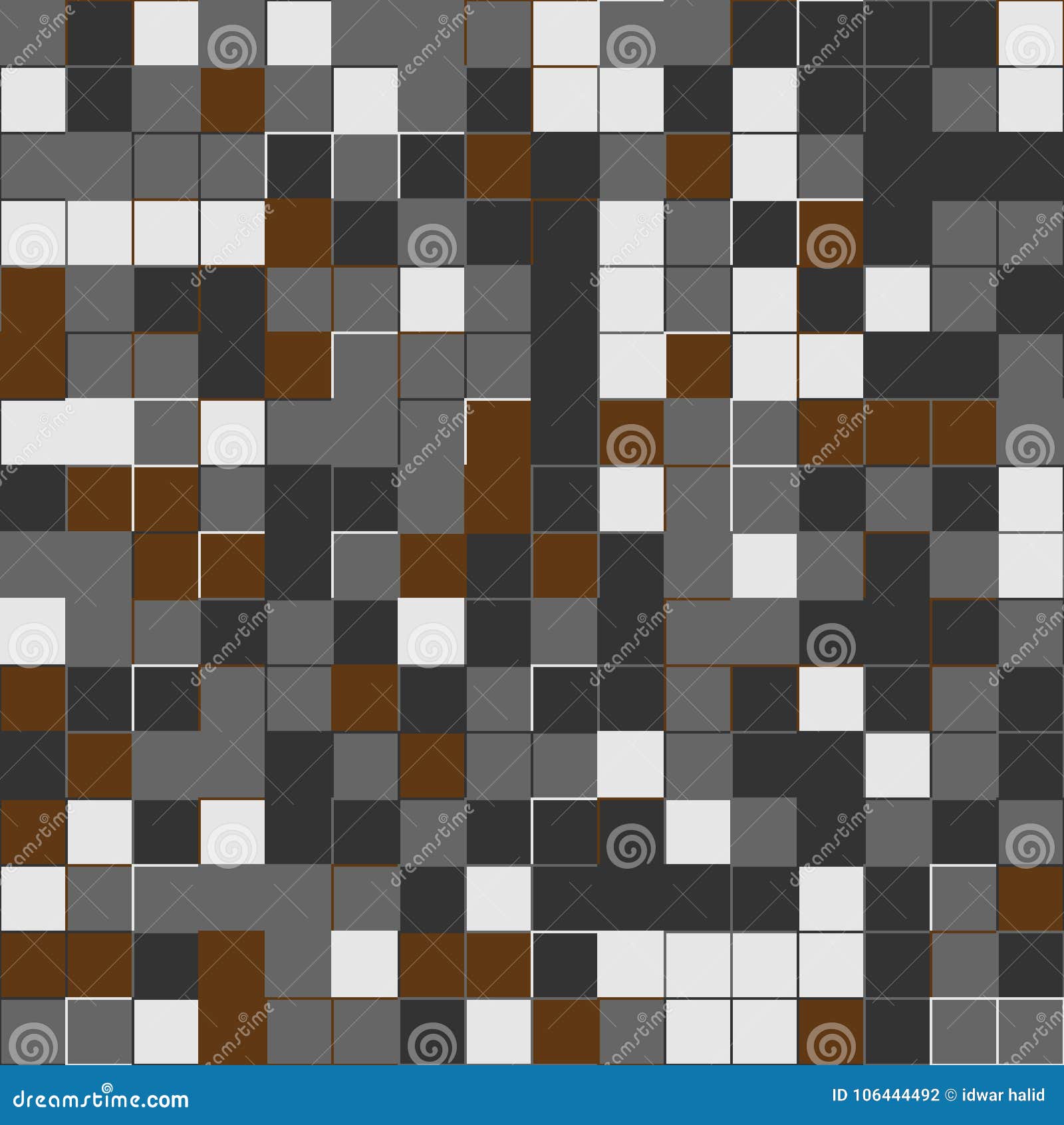 Random Brown Squares. Random Colored Abstract, Digital Generative Art ...