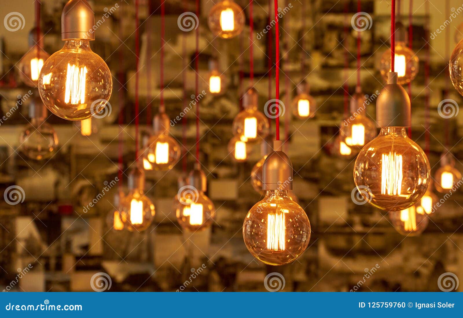Random bulbs in interior stock photo. Image of dark - 125759760