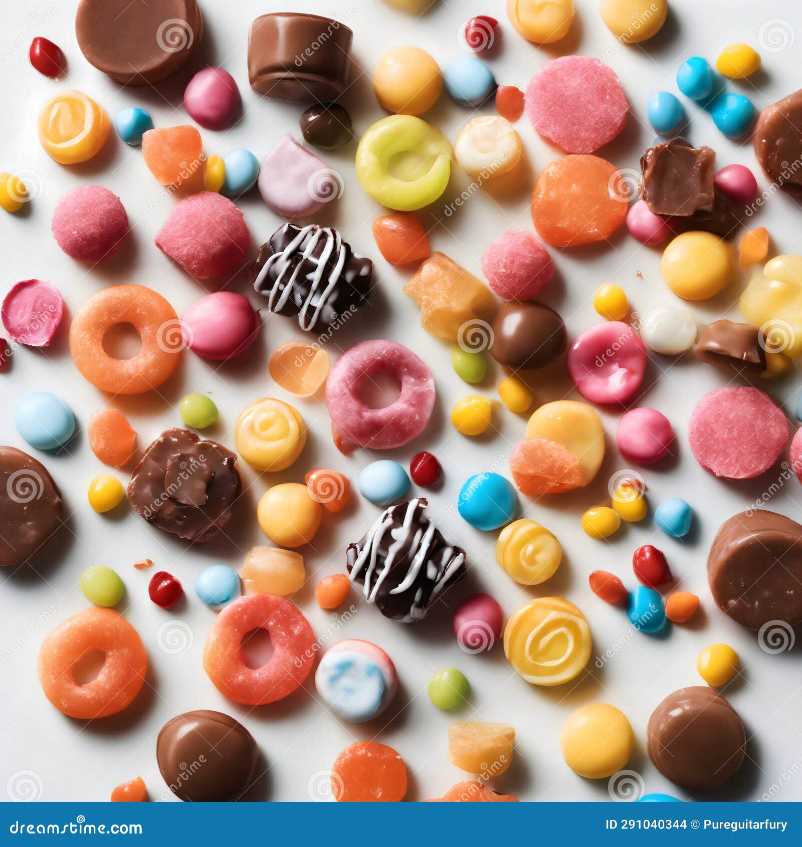 Random Candies Background Tile Stock Illustration - Illustration of ...