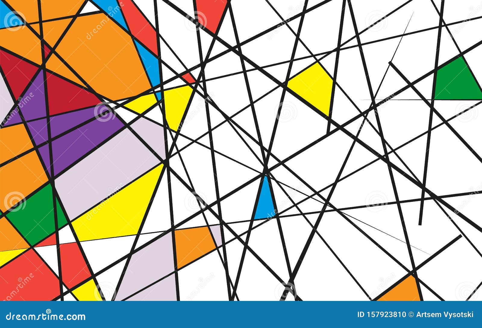 Random Chaotic Lines Abstract Geometric Pattern Texture With Random