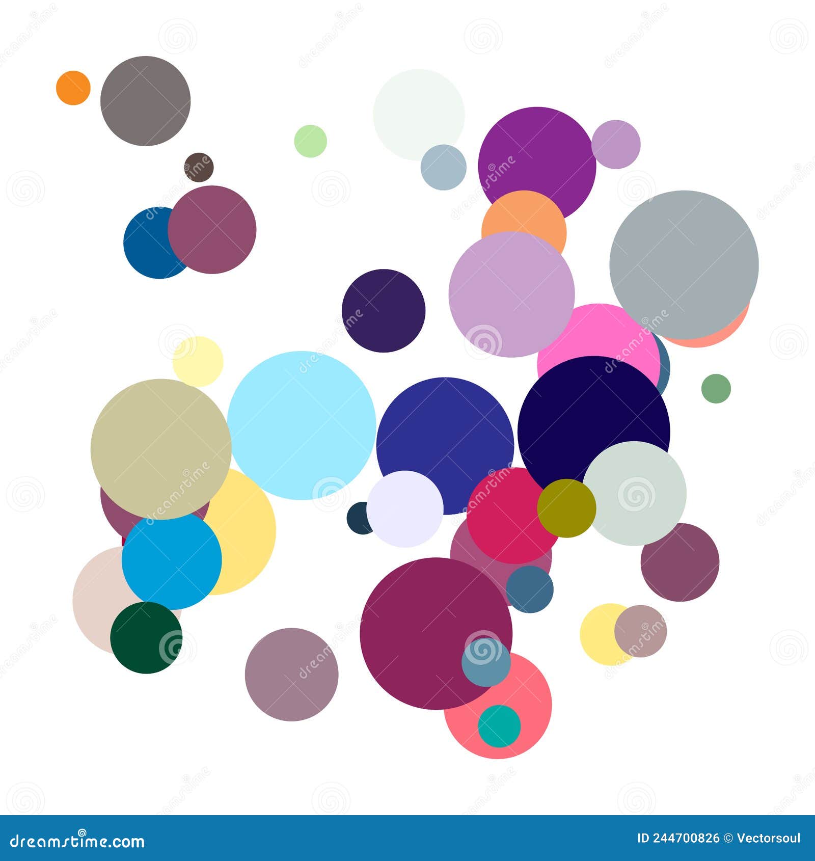 Random Chaotic Overlapping Circles Composition. Randomness Concept ...