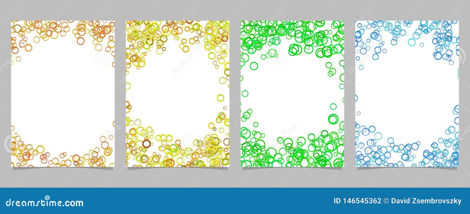 Random Circle Background Round Brochure Border Design Set Stock Vector ...