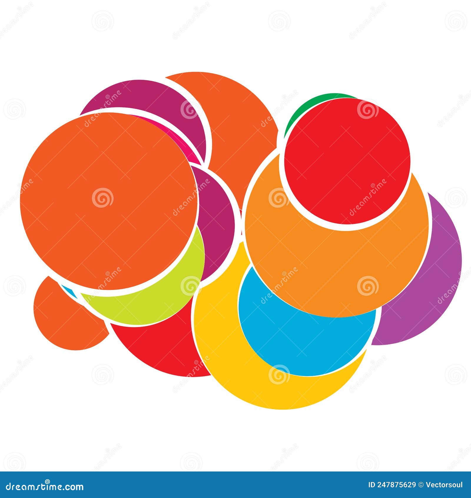 Random Circles Abstract Geometric Composition Stock Vector ...