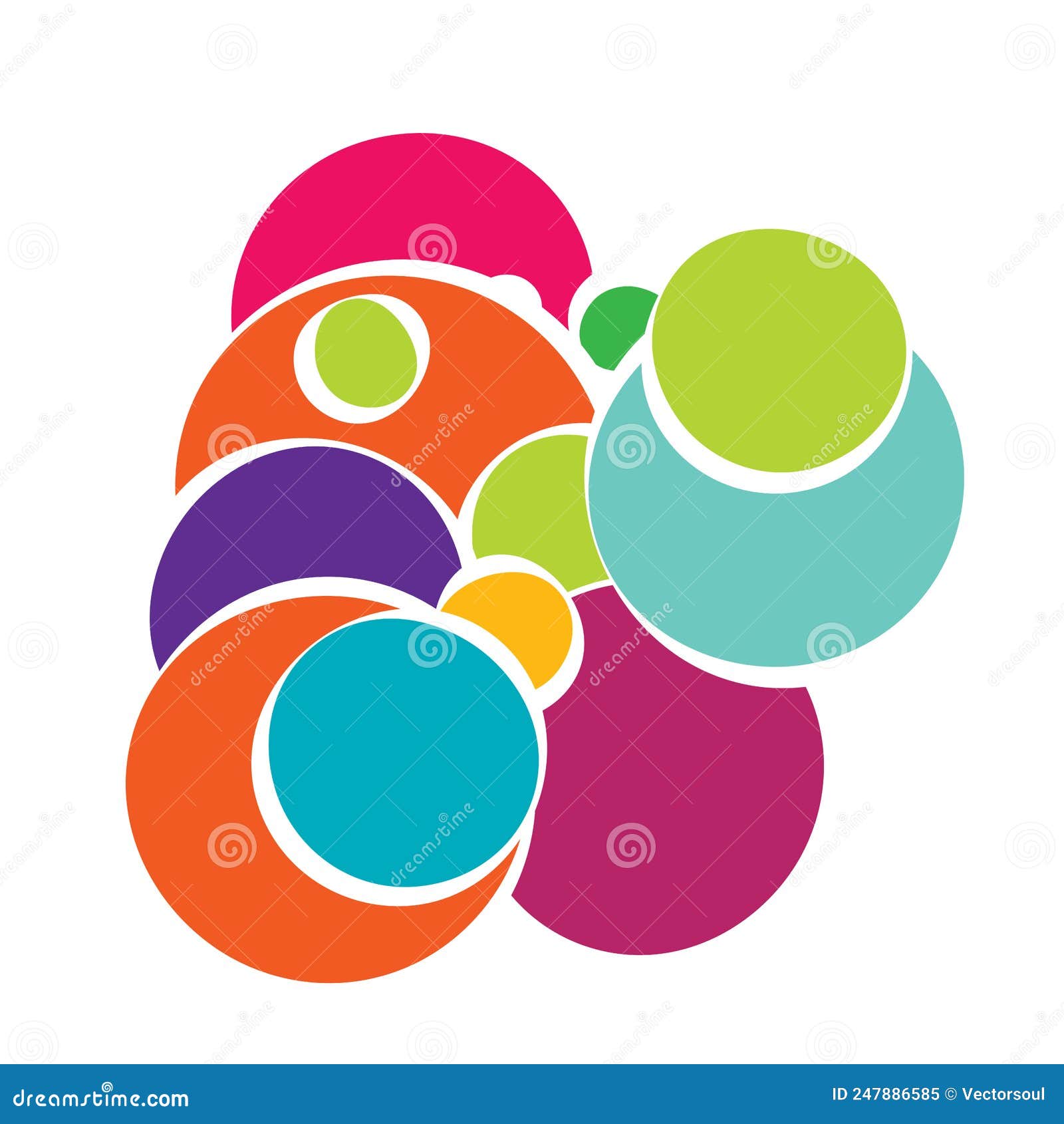 Random Circles Abstract Geometric Composition Stock Vector ...