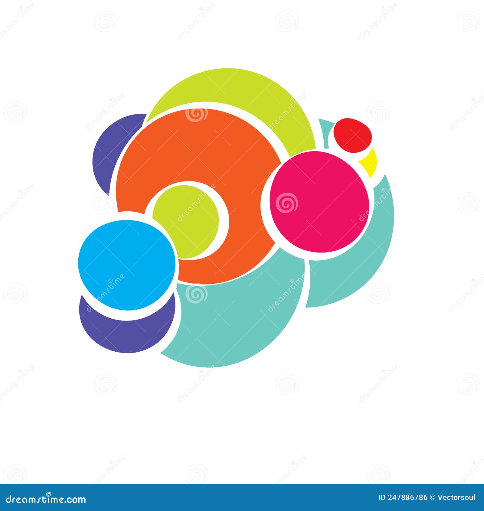 Random Circles Abstract Geometric Composition Stock Vector ...