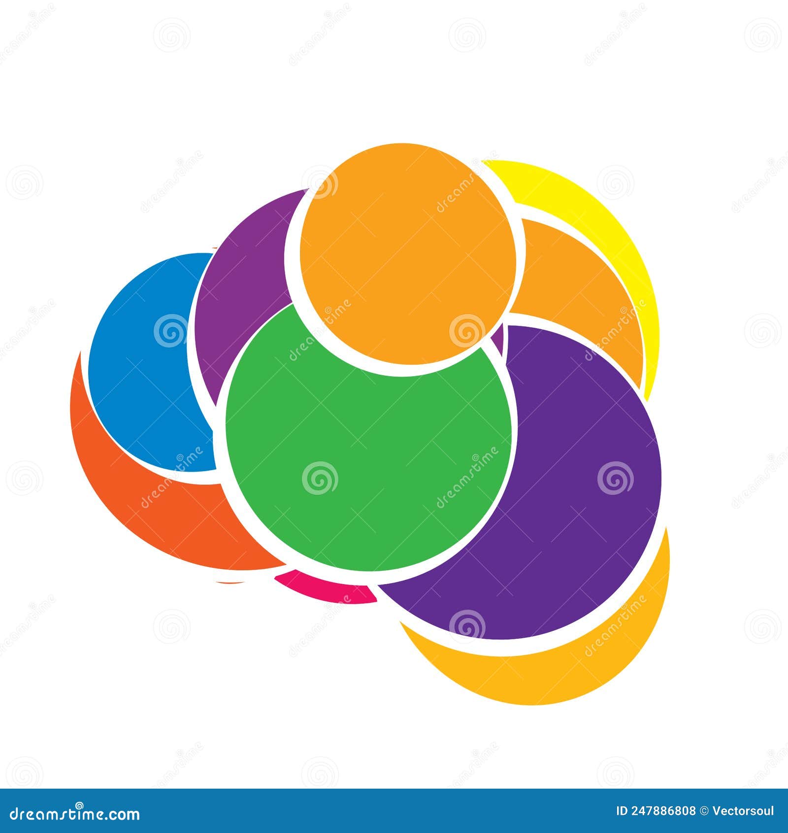 Random Circles Abstract Geometric Composition Stock Vector ...