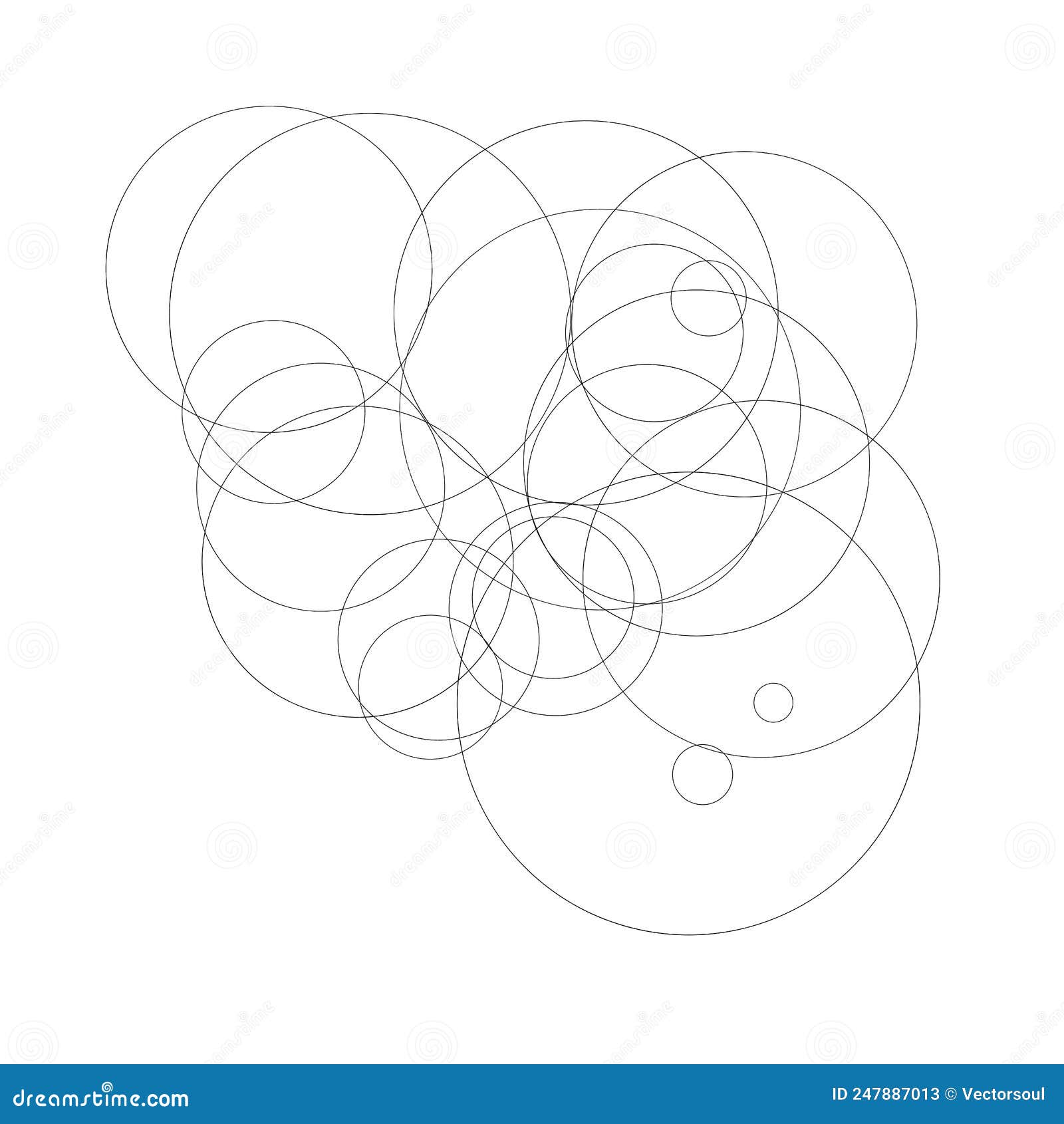 Random Circles Abstract Geometric Composition Stock Vector ...