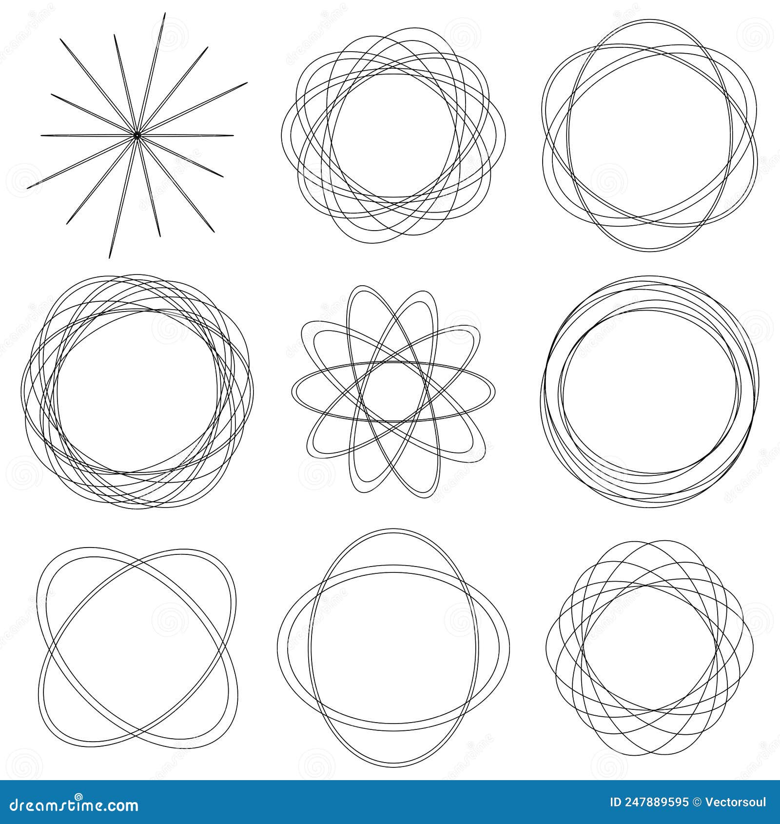 Random Circles, Circular Rings Geometric Design Element Stock Vector ...