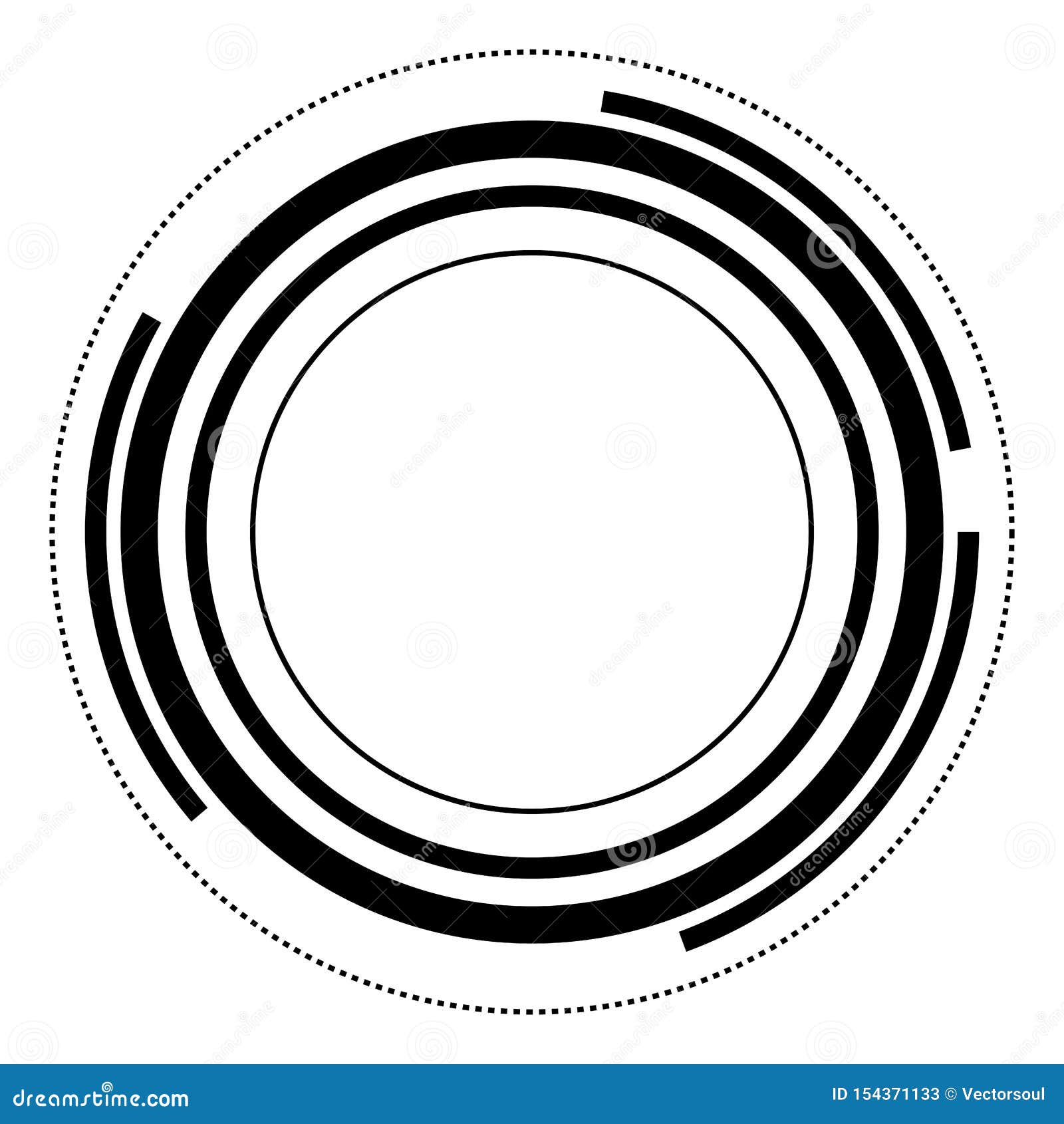 Random Circles with Dashed Lines, Randomness, Circular Concept Stock ...