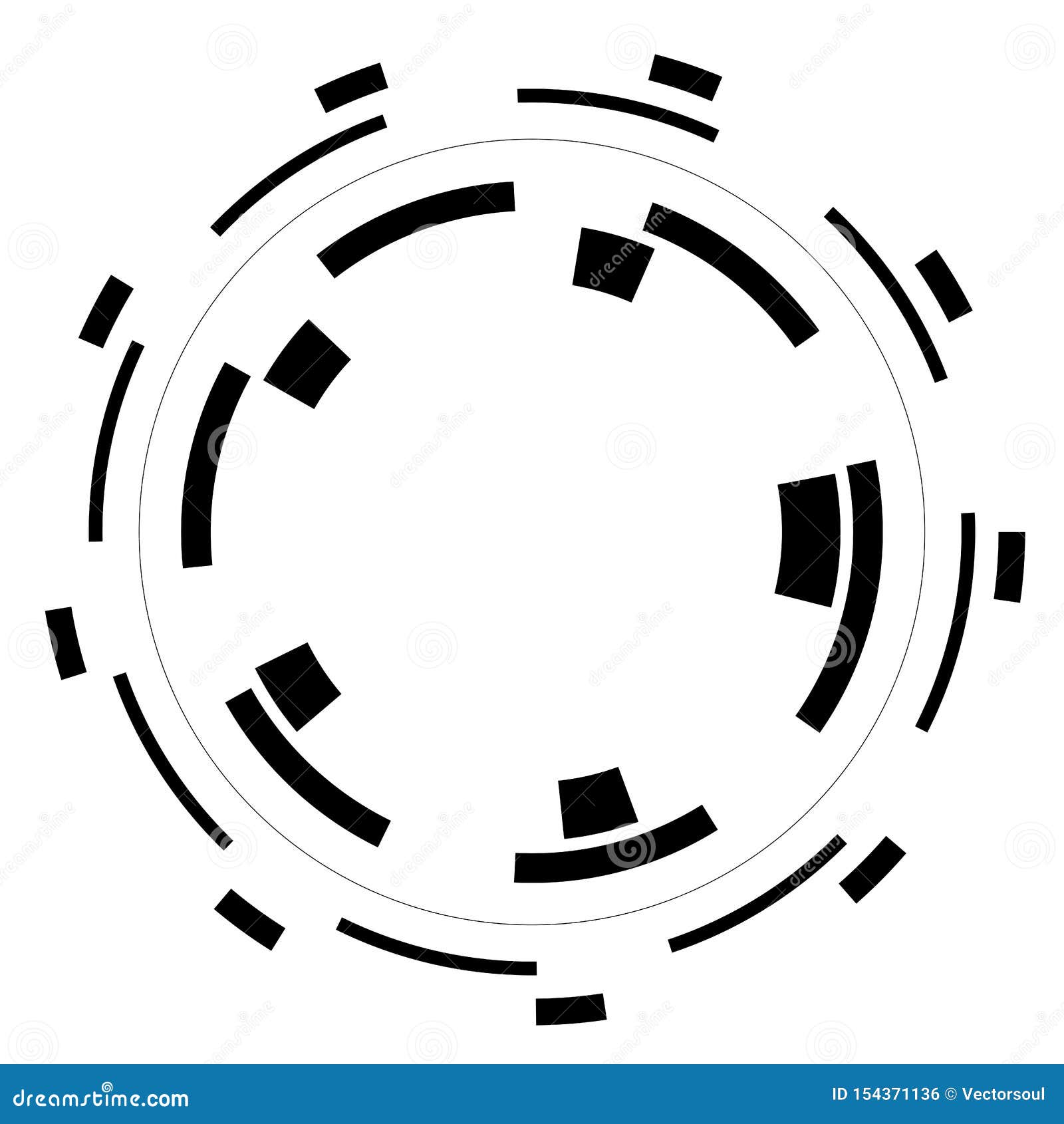 Random Circles with Dashed Lines, Randomness, Circular Concept Stock ...